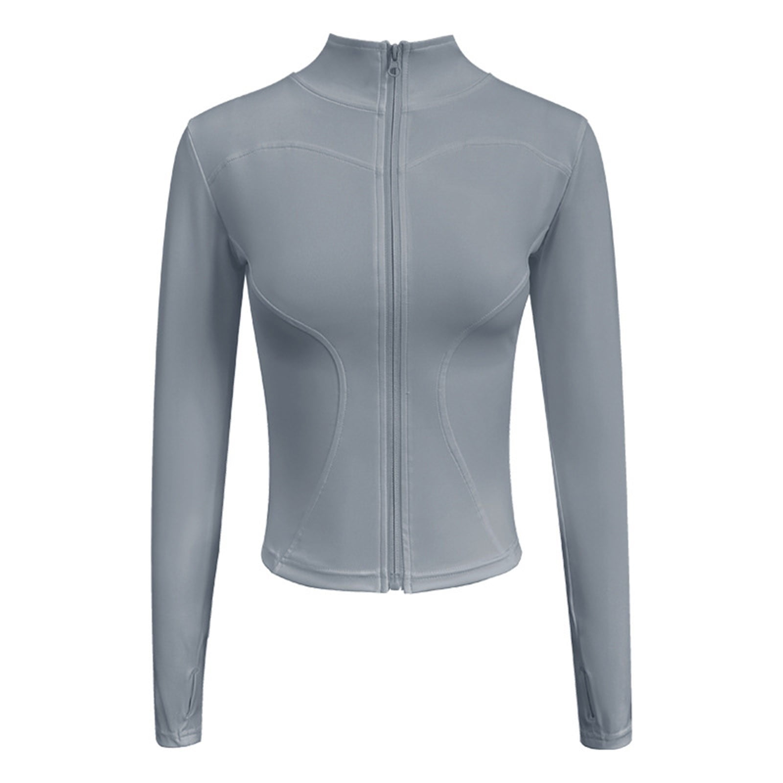 jtjvou Women's Stretchy Running Track Jackets Cropped Lightweight Full ...