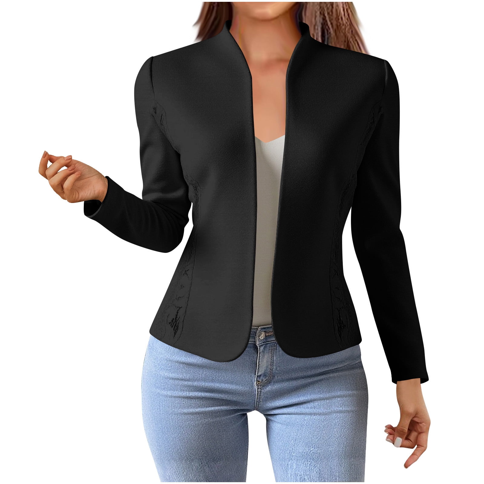 jtjvou Womens Open Front Business Casual Blazers - 2025 Fall Elegant ...