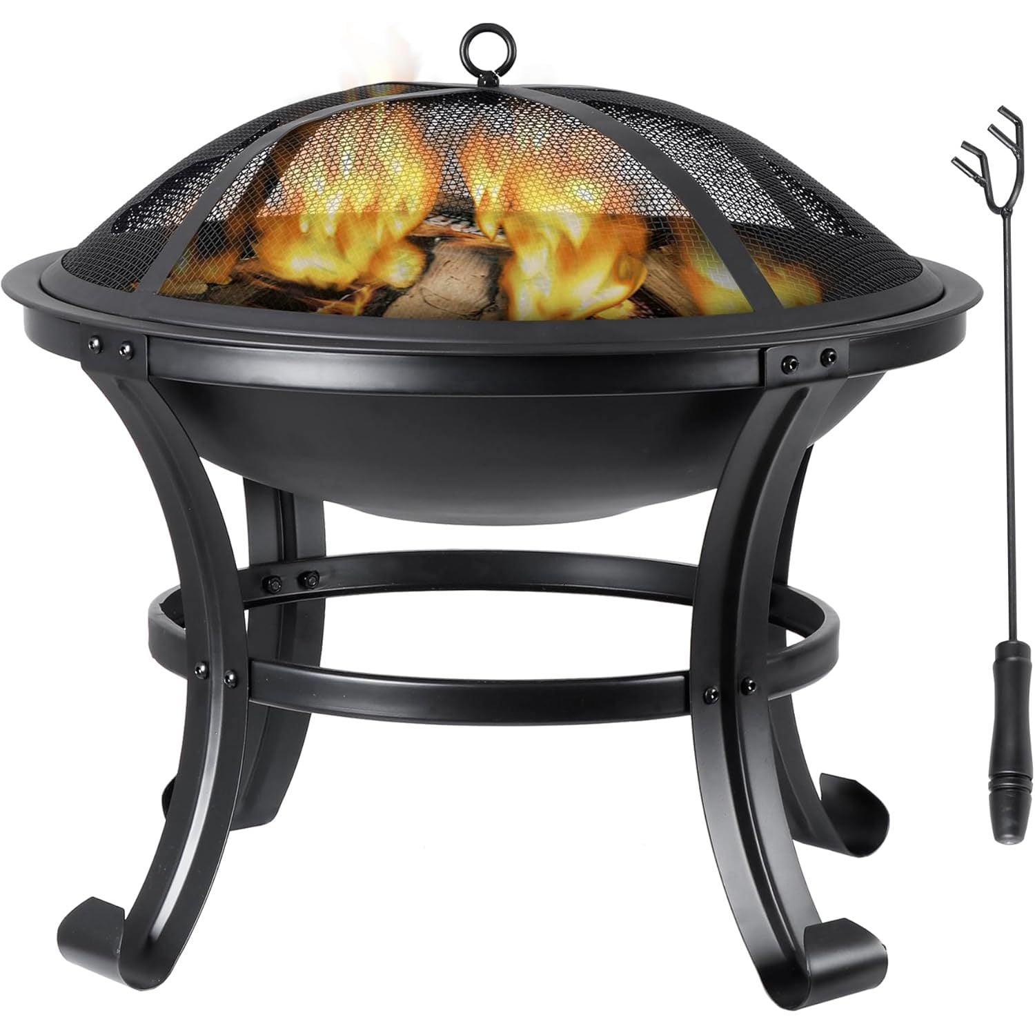 jtsp Fire Pit 22’’ Outdoor Fire Pits Wood Burning Firepit Patio Fire ...