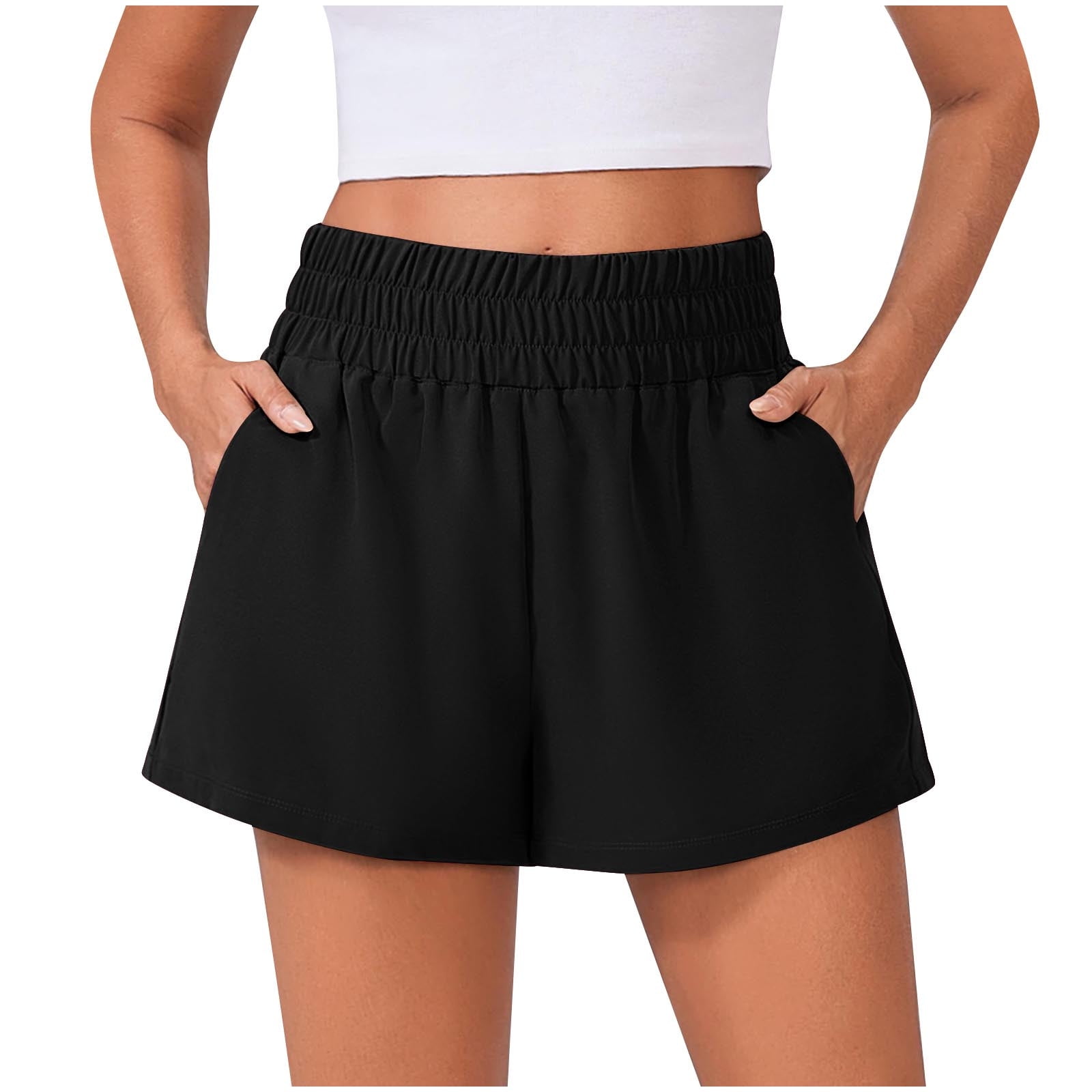 FAHXNVB Womens Athletic Shorts Lightweight High Waisted Linerless ...