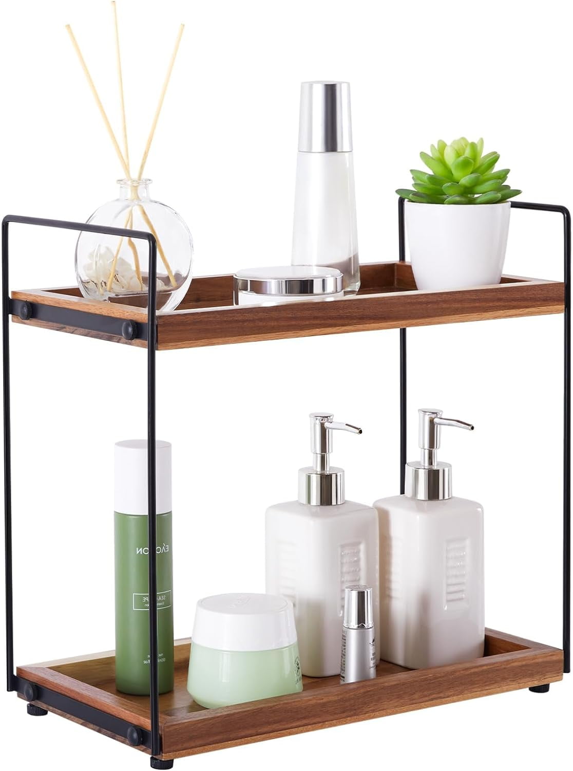 juhged Bathroom Counter Organizer Countertop Storage - 2 Tier Bathroom ...