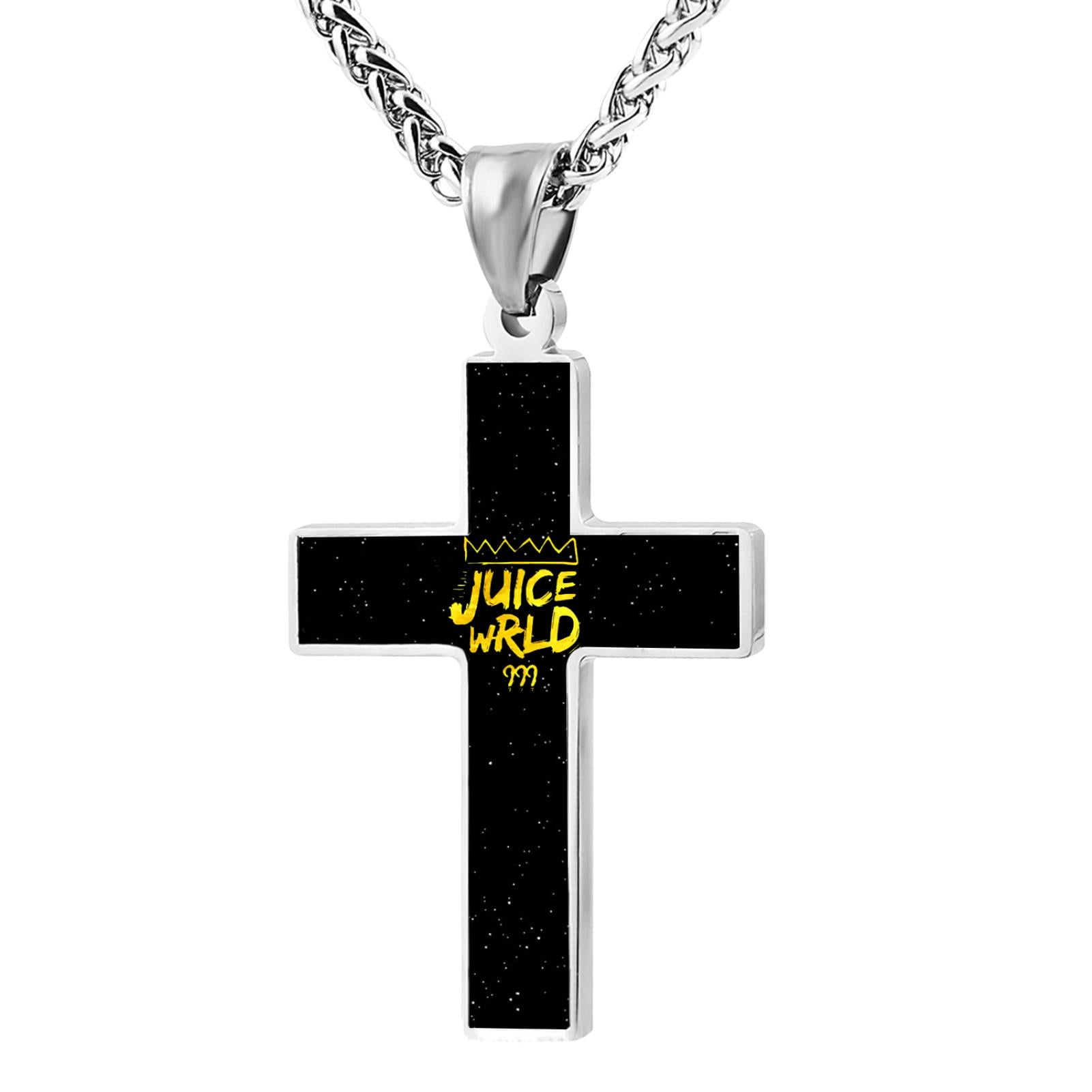 juice 999 wrld Necklace Cross Pendant Christian Religious Jewelry Men ...