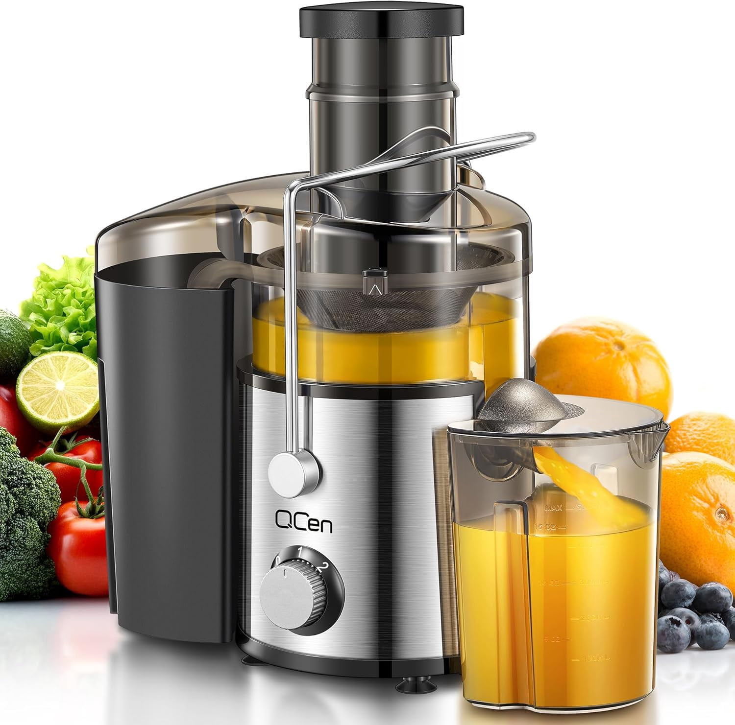 **juicer machine, 800w centrifugal juicer extractor with 3” wide mouth ...