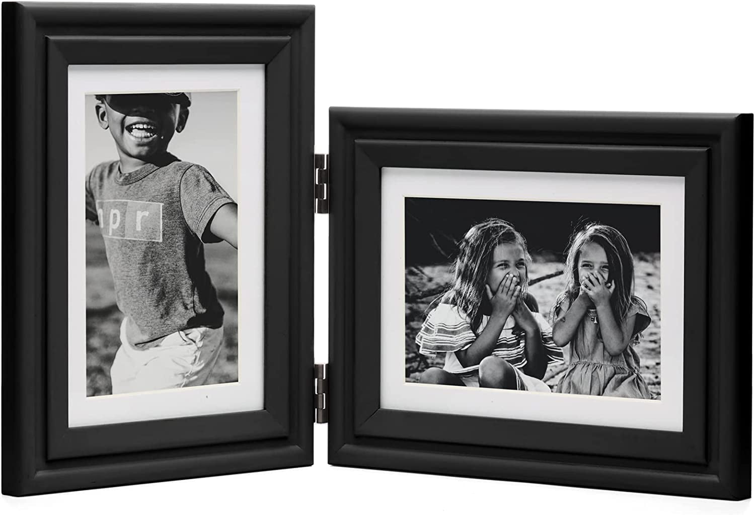 juiwfggt Vertical & Horizontal 5X7 Picture Frames Double Hinged Wood ...