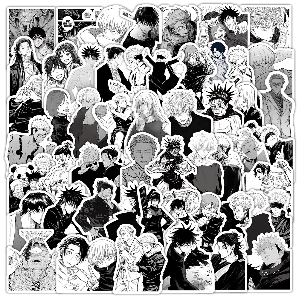jujutsu kaishen stickers, black and white anime Wujo Wu DIY hand ...