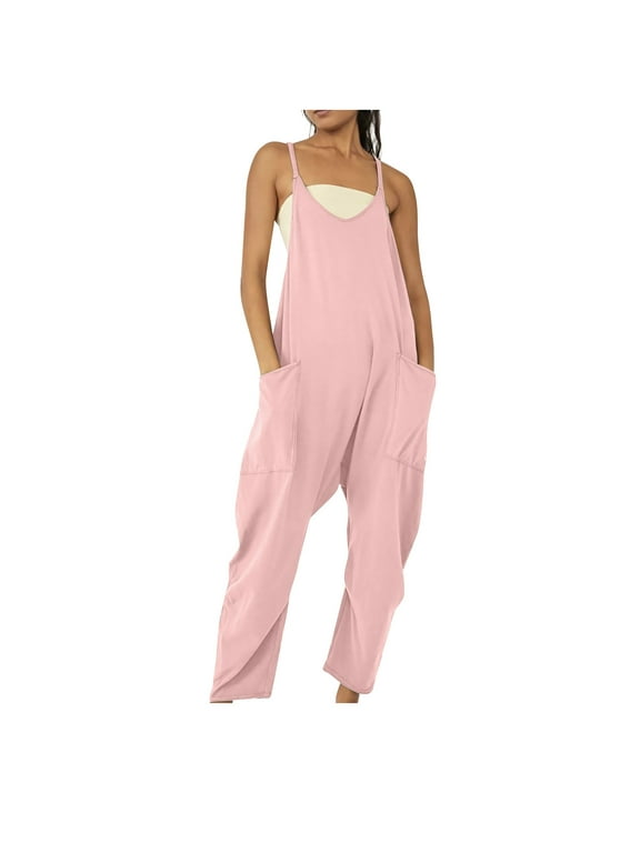Manxivoo Jumpsuits For Women Womens Fashion Casual V Neck Long Sleeve