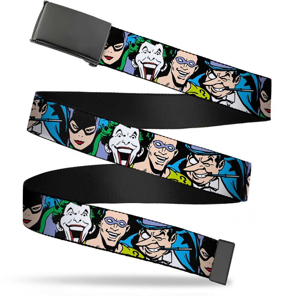 DC Comics Belt, Flip Web Belt Justice League Villains Close Up, 1.0 ...