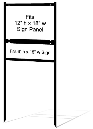 justsignframes Real Estate Yard Sign Stake Metal H Frame (1 Pack) - 12 ...