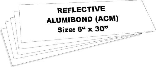 justsignframes Reflective Alumibond Metal Sign Blank - 6 x 30 White (5 ...