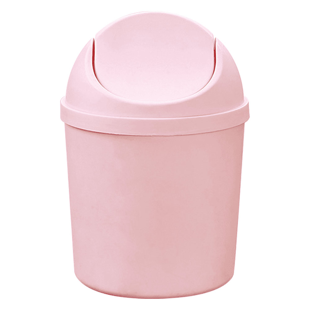 Covered Mini Top Wastebasket: Small Swing Lid Garbage Can for Bathroom ...