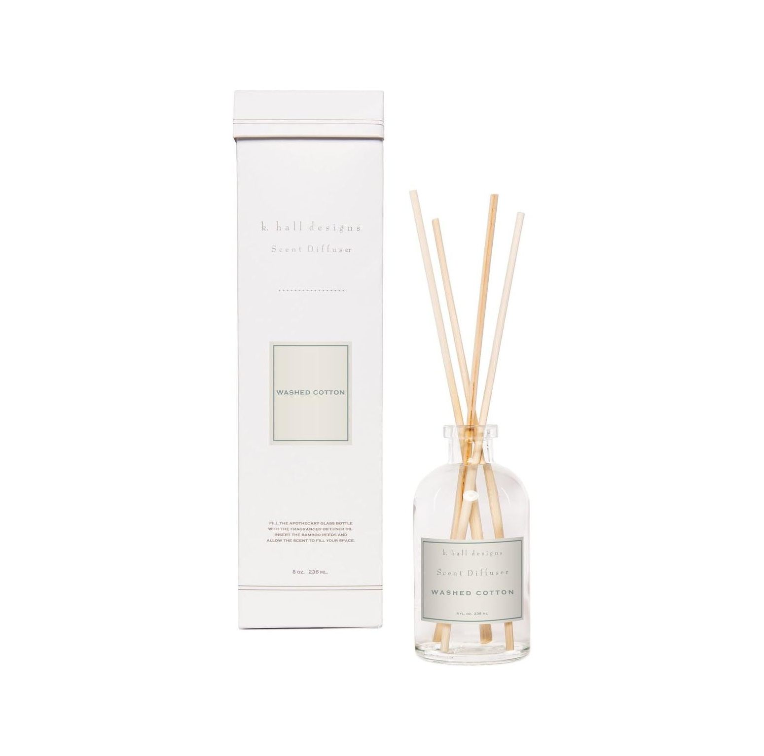 k Hall Designs Washed Cotton Reed Diffuser Set - Walmart.com