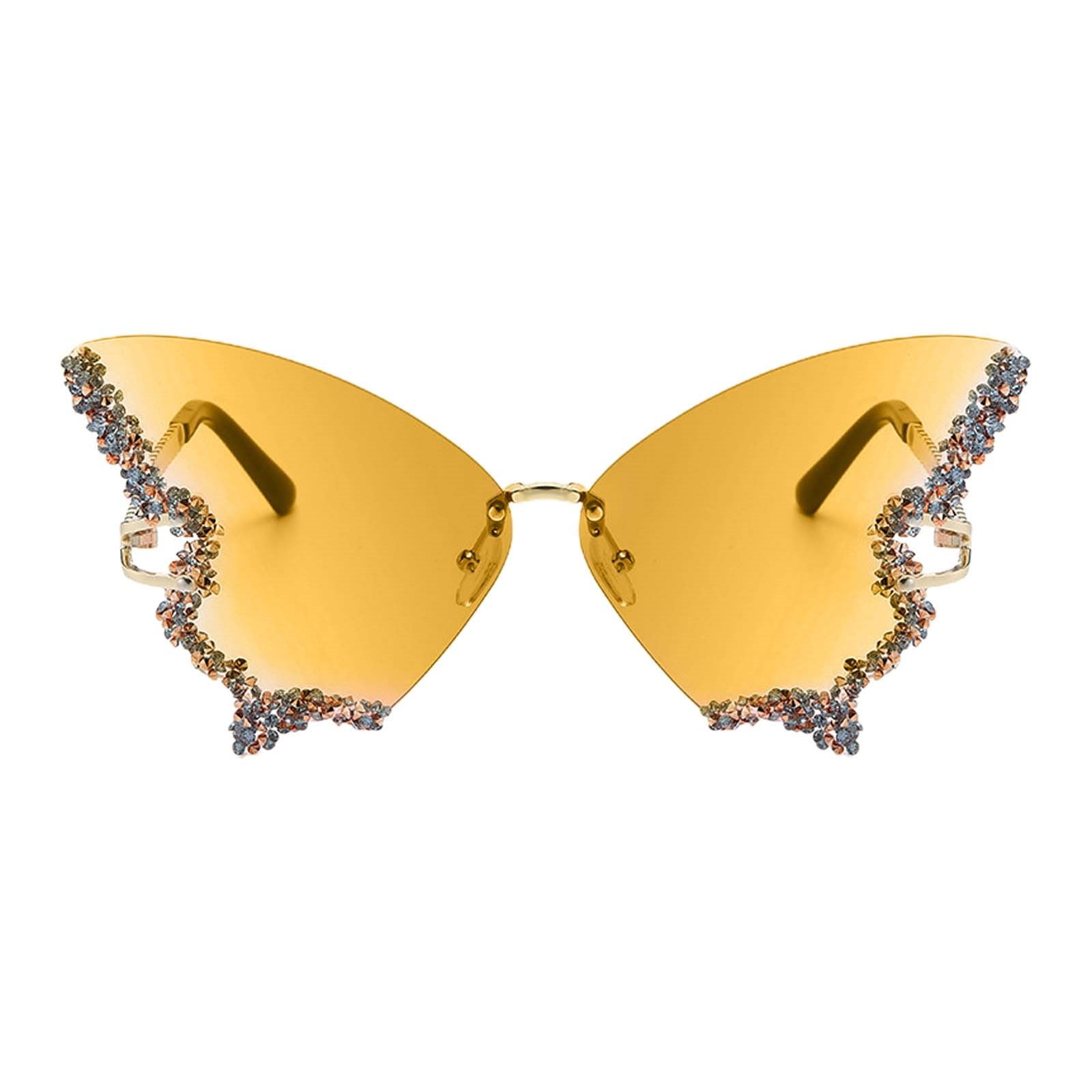 kaHgKids Butterfly Sunglassess Borderles Jewelry Sunglasses Women's ...