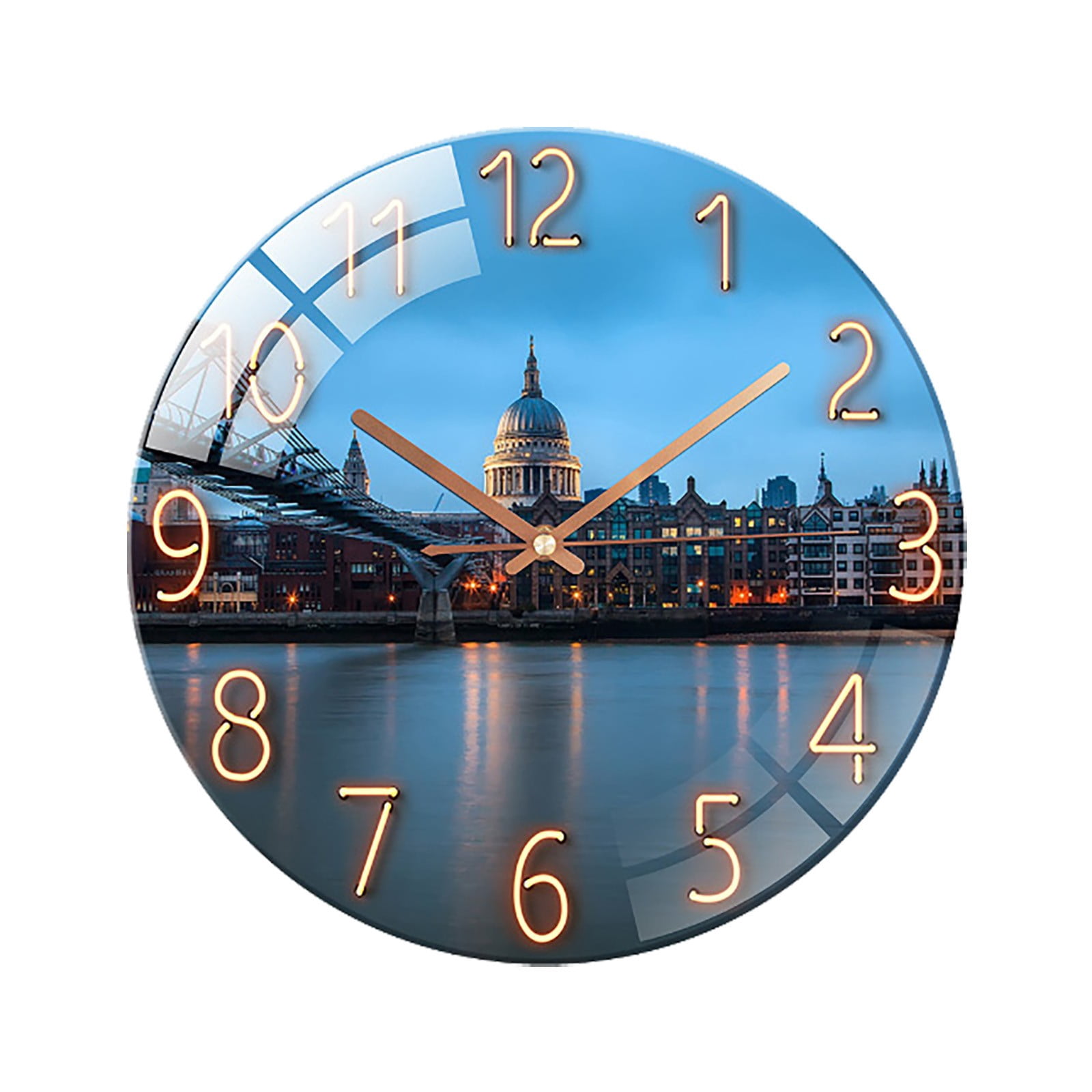 kaHgKids Glass Watch Wall Clock Living Room Home Clock Bedroom Silent ...