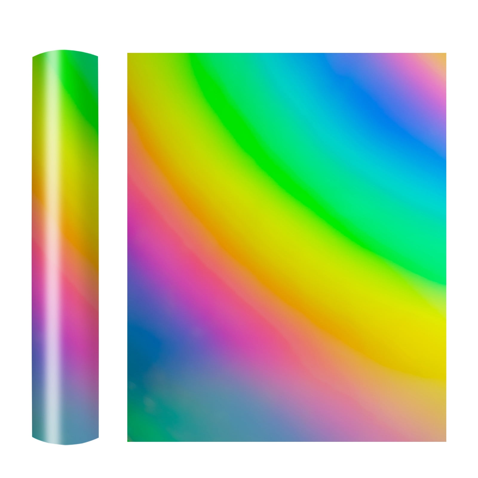 kaHgKids Holographic Heat Transfer Vinyl Rainbow Stripe Pattern Vinyl ...
