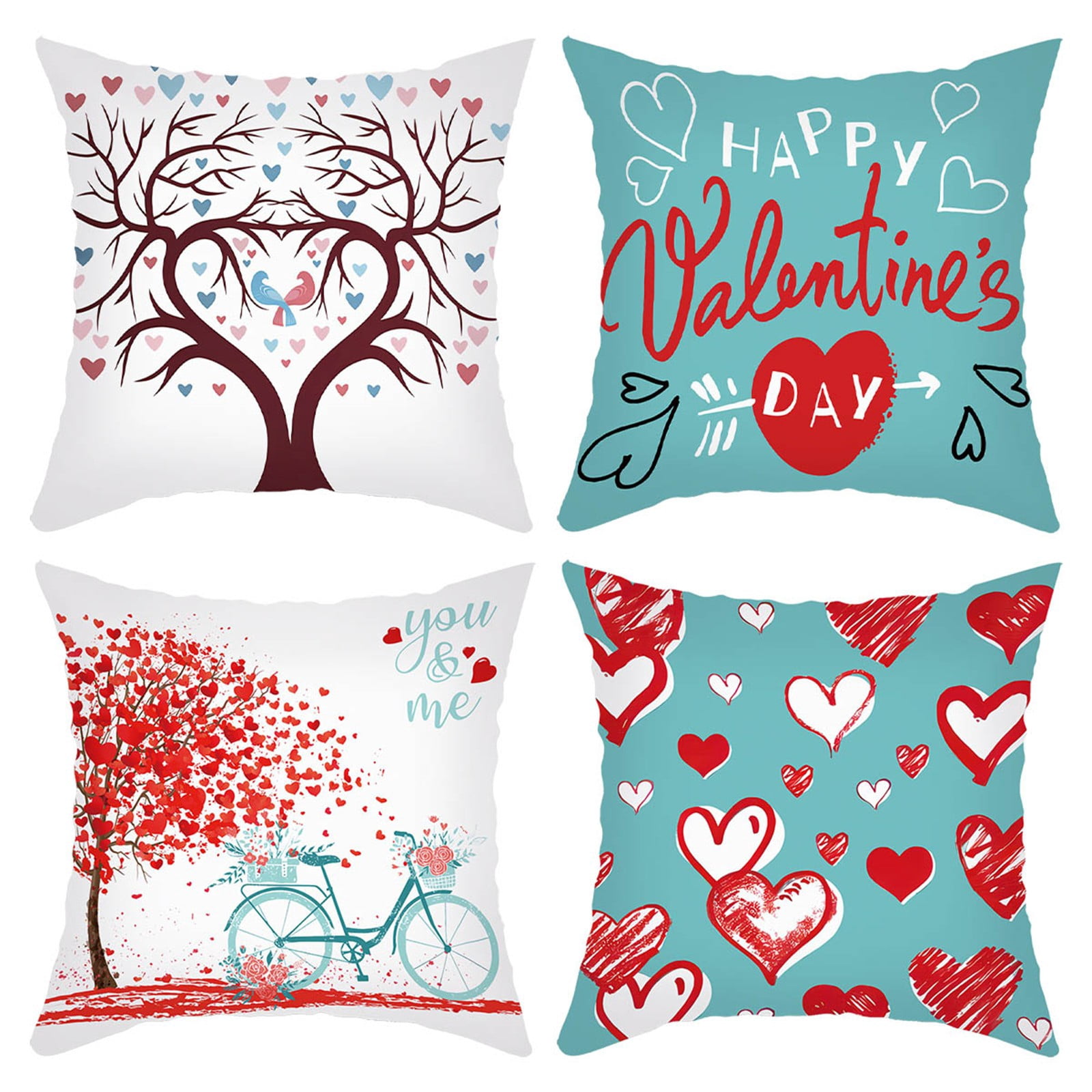 kaHgKids Pillow Covers for Valentine's Day Four Peach Skin Velvet ...