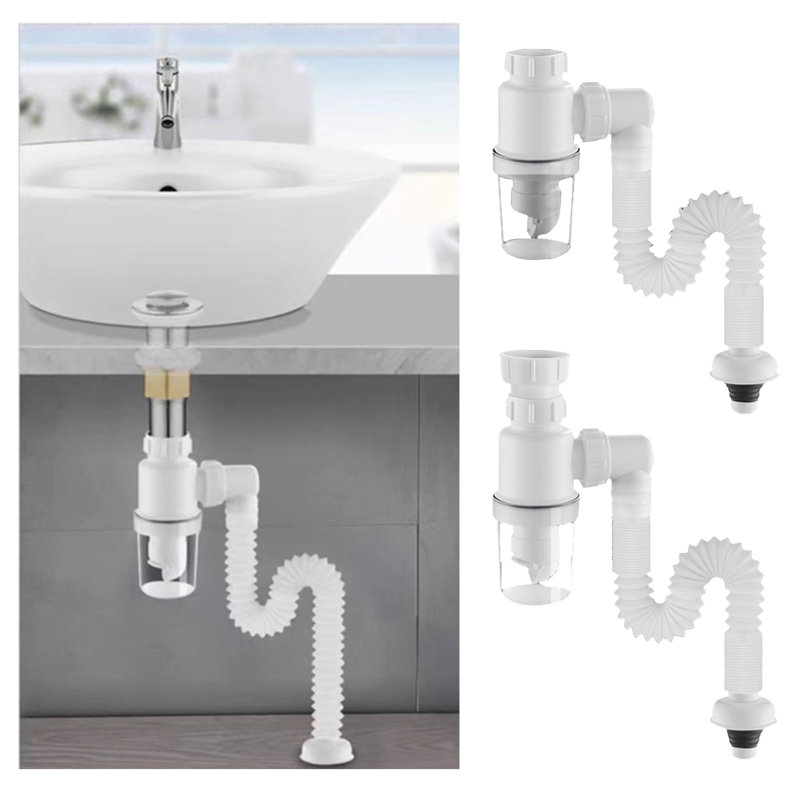 kaioher 1 Set Sink Drain Pipe Easy Installation Odor Resistant ...