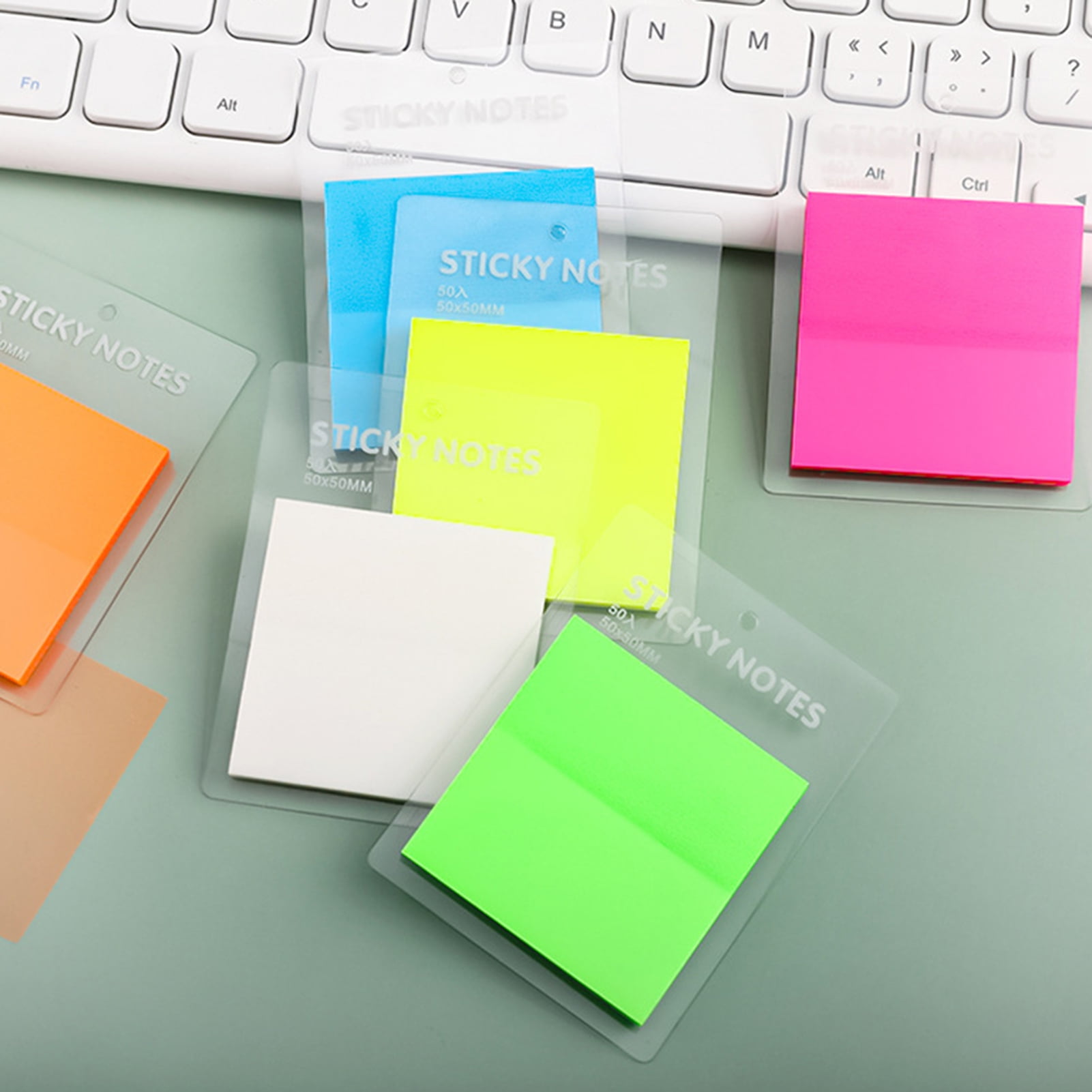 kaioher 1 Set Sticky Note Self-adhesive Transparent Pastel Color Super ...