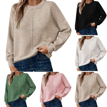 Fantaslook Sweaters for Women Oversized Crewneck Long Sleeve Chunky ...