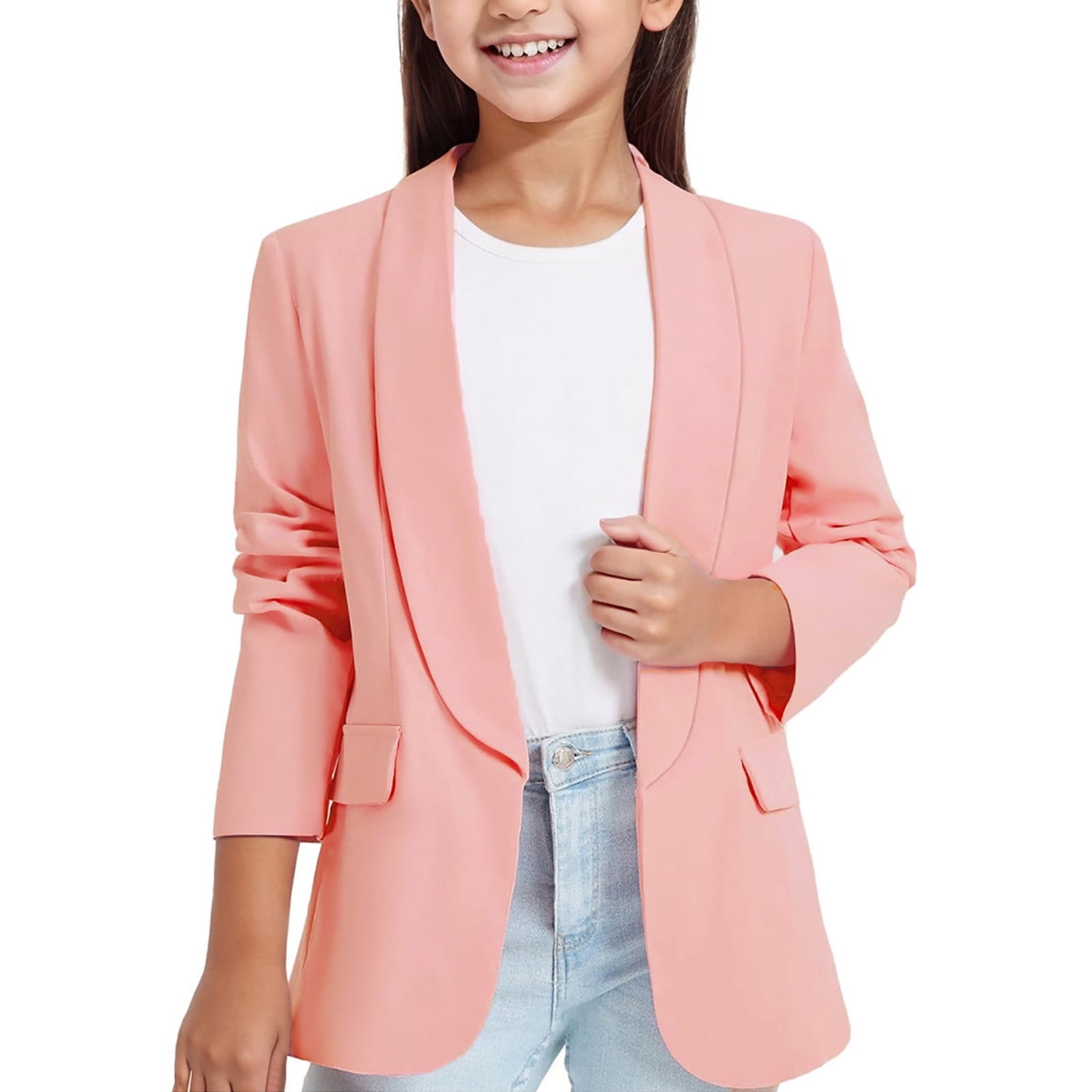 kakina CMSX Children Girls Solid Color Blazer Jacket,Fashion Long ...