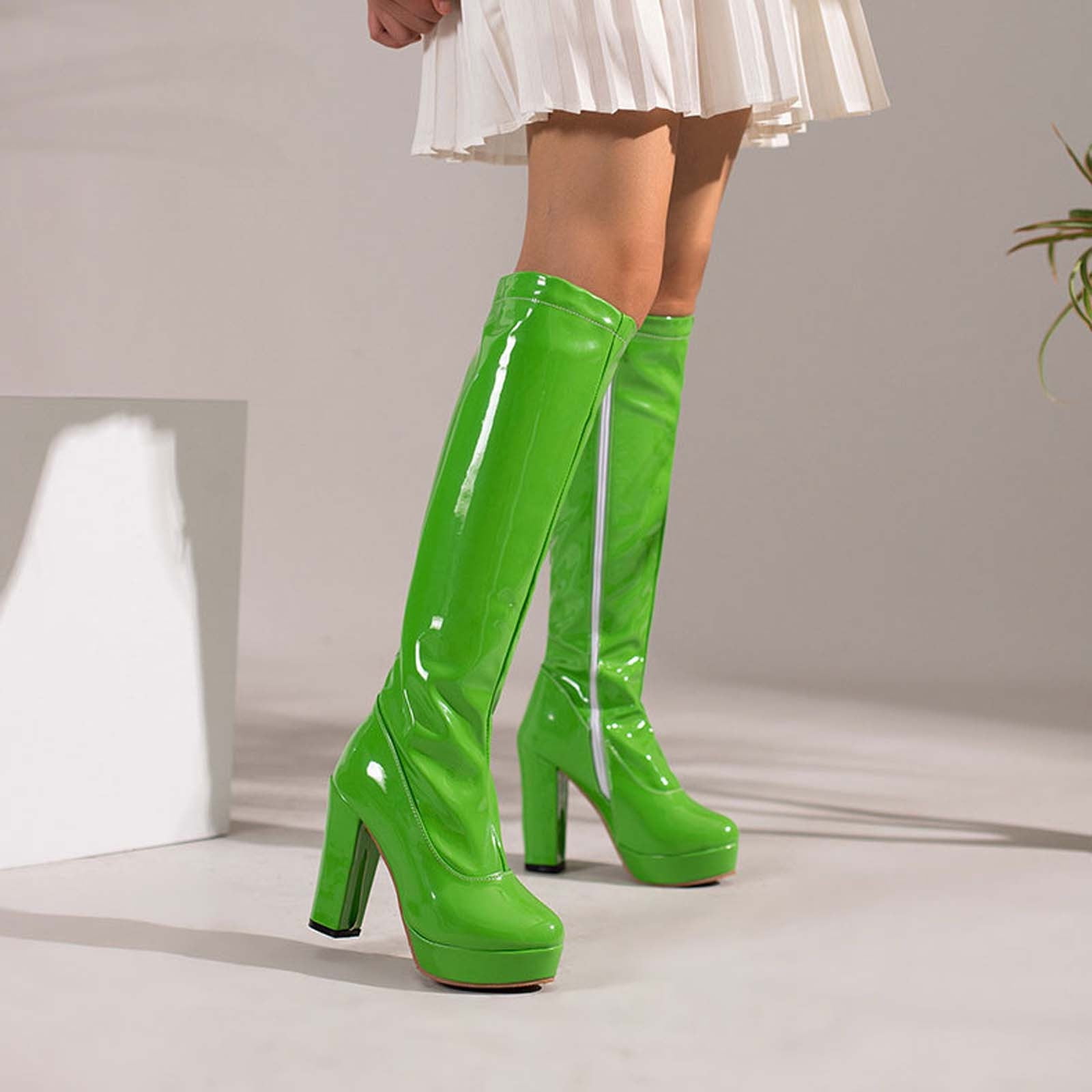 kakina CMSX Knee High Boots for Women Boots with Chunky Heel ...