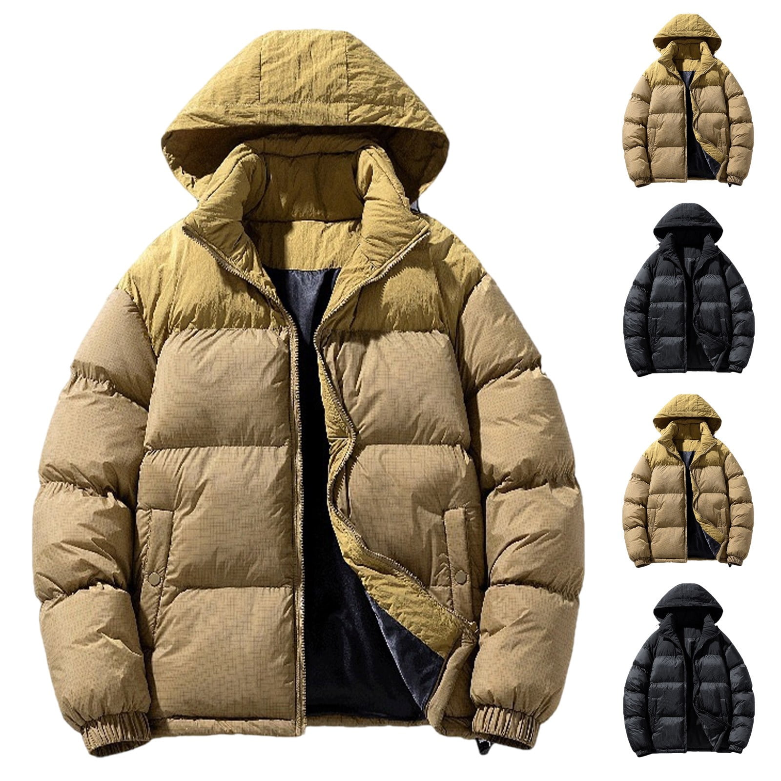 Capreze Men's Winter Coat 3XL, Casual Thick Hooded Down Capreze Men's Winter Coat 3XL, Casual Thick Hooded Down