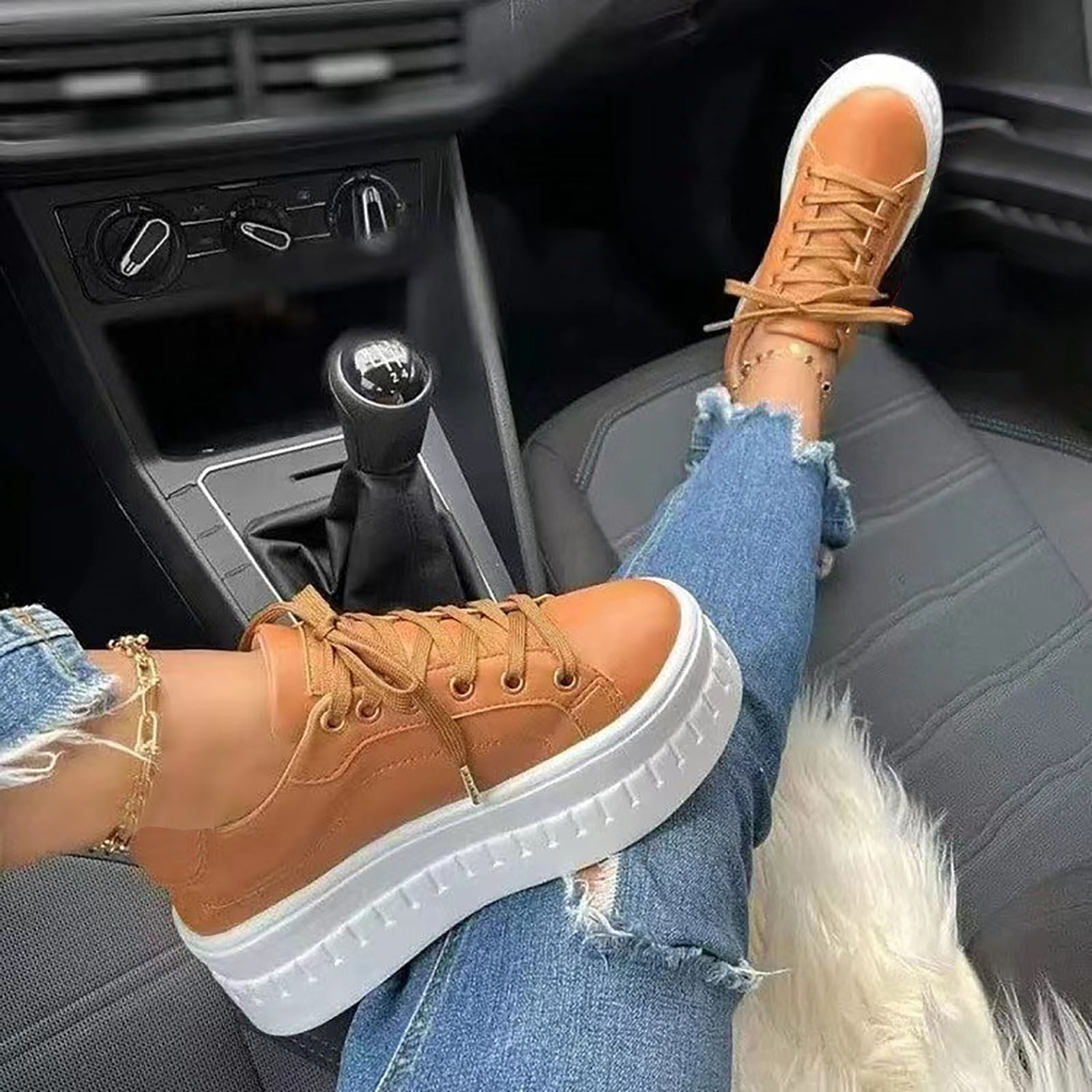 kakina CMSX Platform Sneakers for Women Low Top High Top Lace-Up Canvas ...