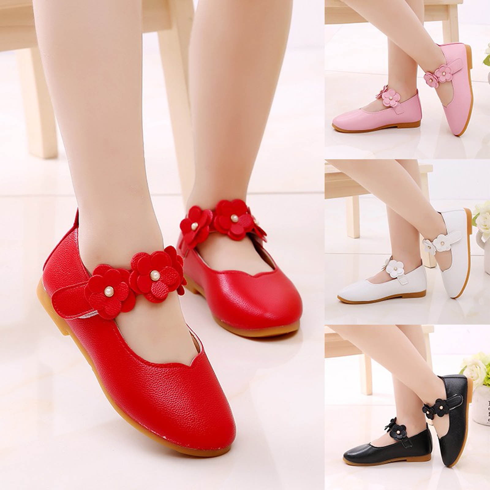 kakina CMSX Toddler Little Girl Flock Mary Jane Dress Shoes,Fashion ...