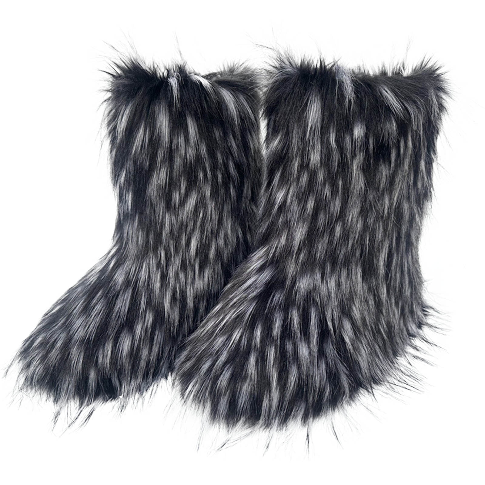 kakina CMSX Women's Faux fur Plush Boot,Fashion Furry Fluffy ...