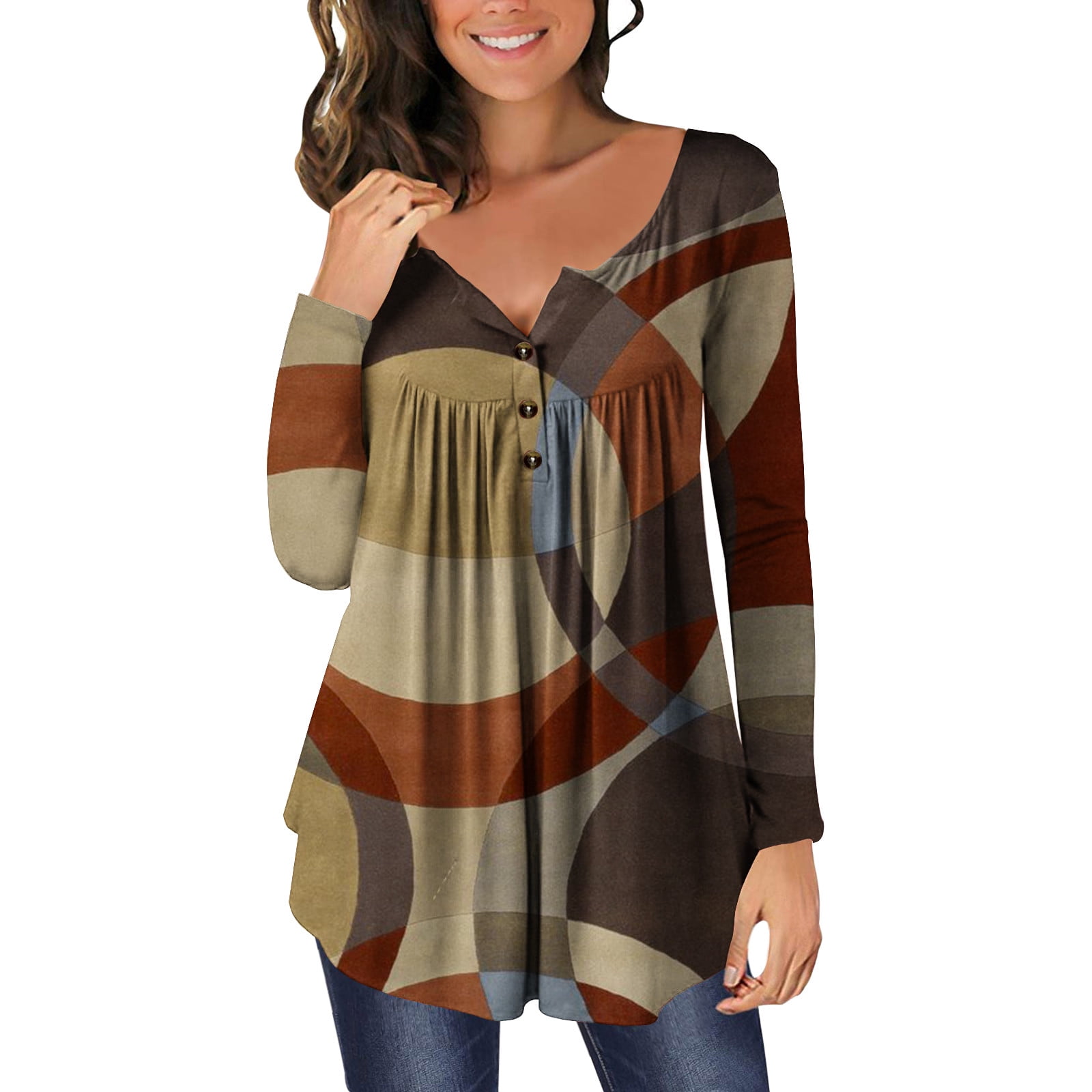 kakina CMSX Womens Tops Hide Belly Tunic 2023 Long Sleeve T Shirts Cute ...