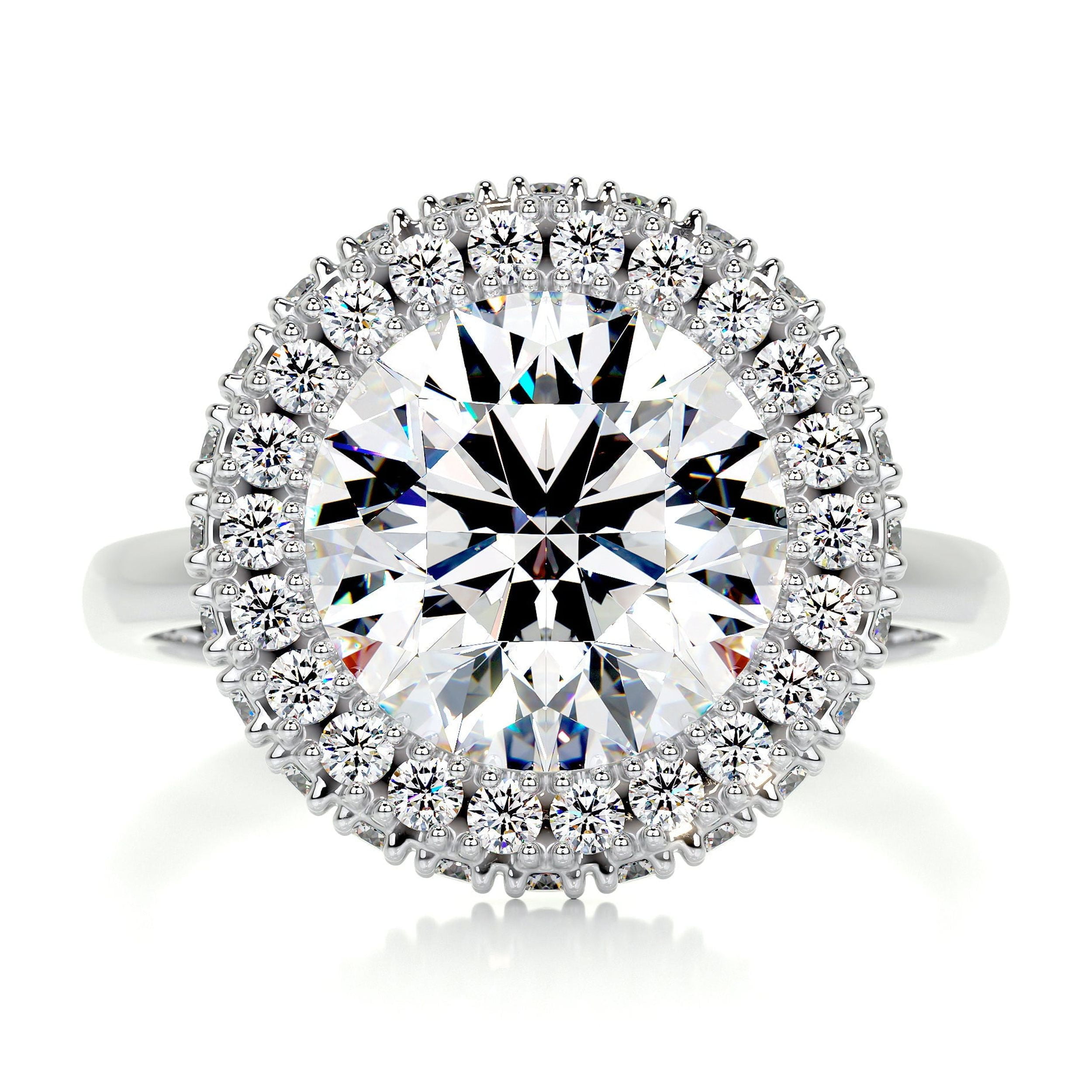 kalapi Jewel Wedding Ring - 14K White Gold Plated Diamond Ring - Round ...