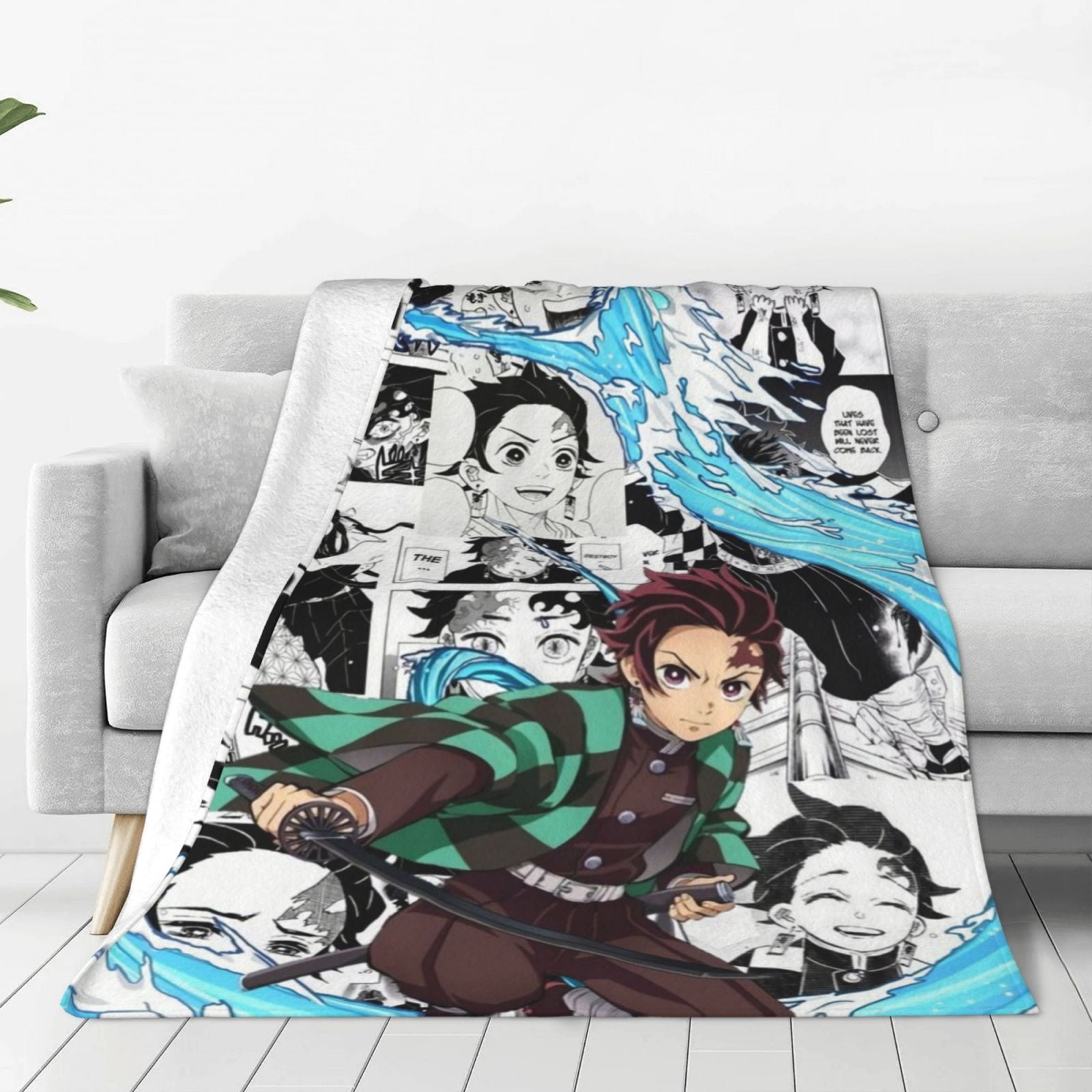 kamado tanjirou Soft Cozy Fleece Throw Blanket Plush Lightweight Warm Fuzzy Flannel Blankets and ...