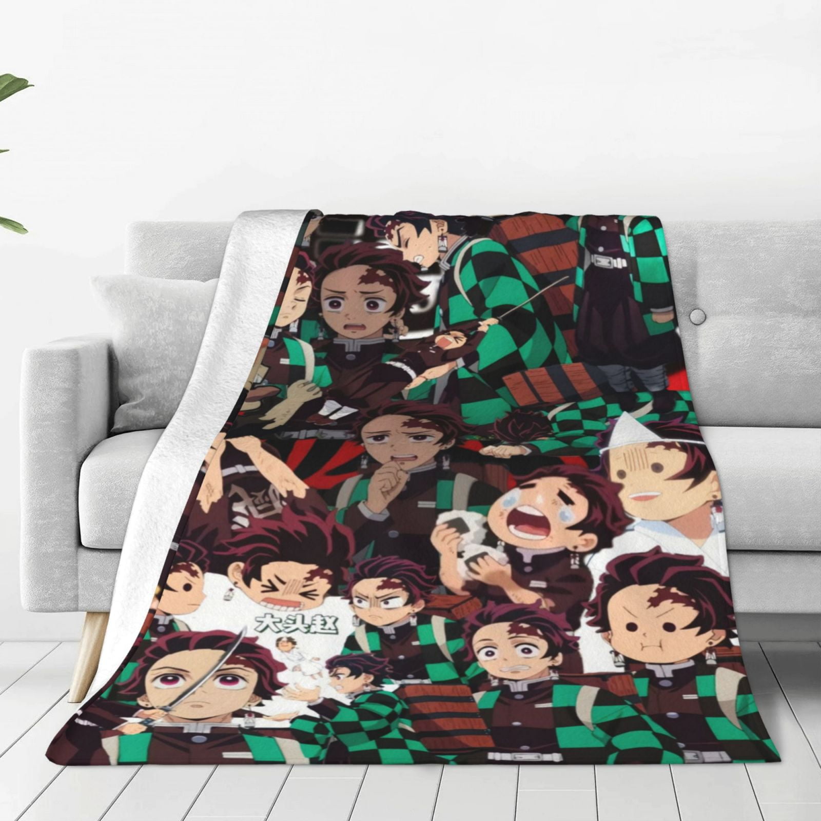 kamado tanjirou Soft Cozy Fleece Throw Blanket Plush Lightweight Warm Fuzzy Flannel Blankets and ...