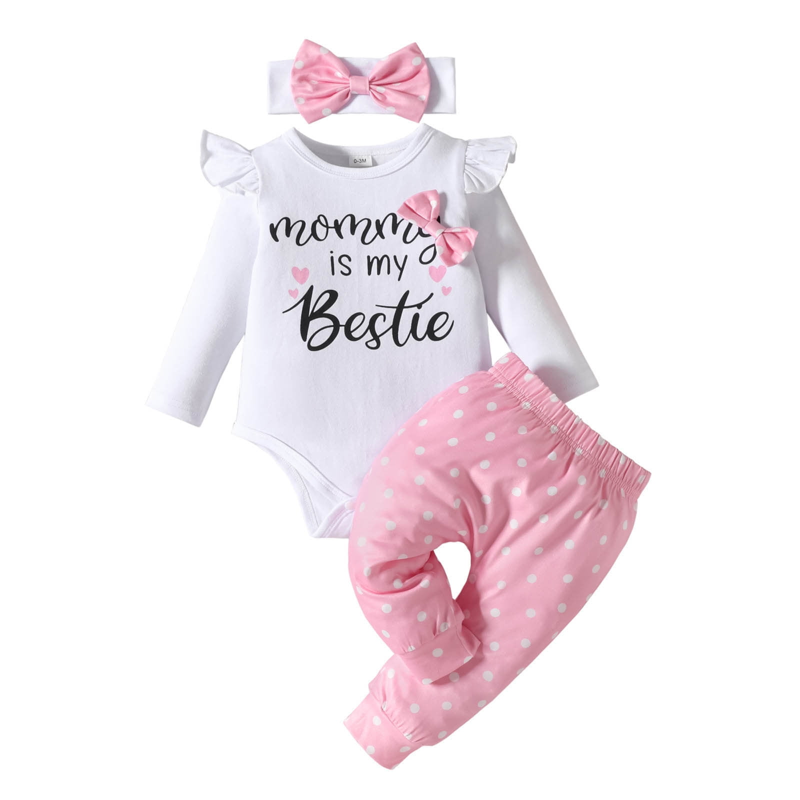 kamemir Fall Girls Clothes Baby Girls Ribbed Romper Tops+ Striped Pants ...