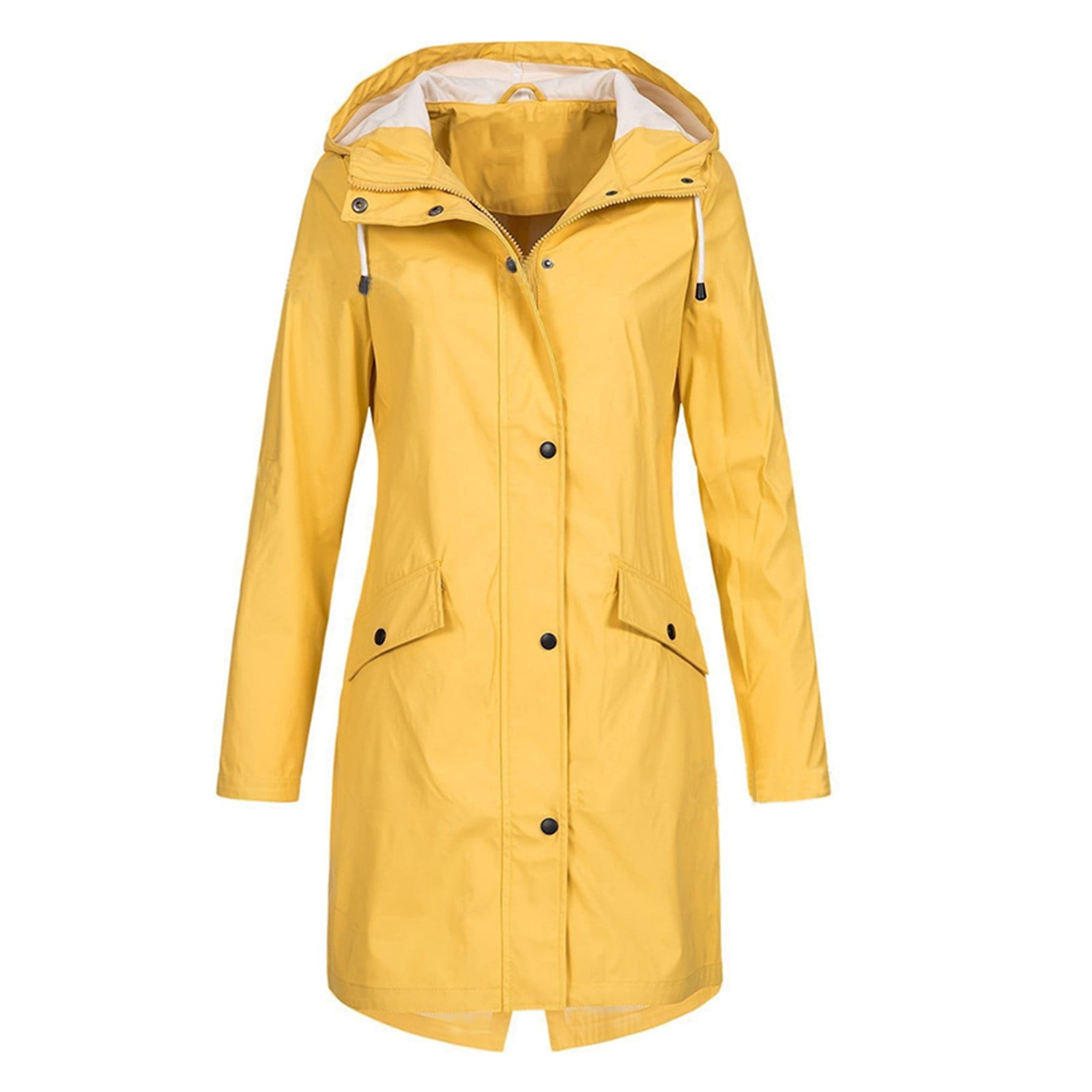 kamemir Fall Long Raincoat for Women Hooded Lightweight Waterproof ...