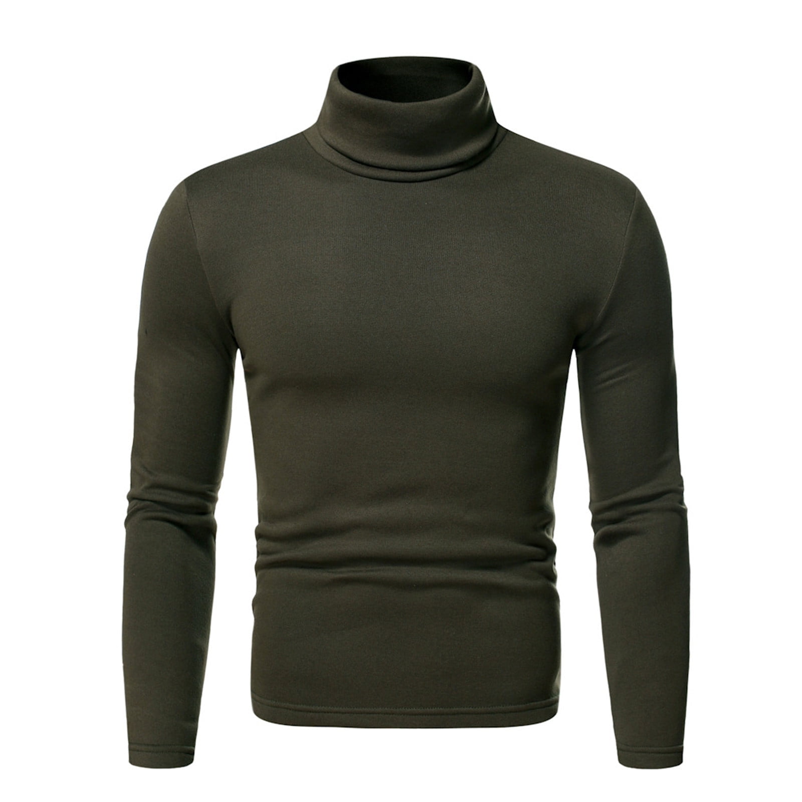 kamemir Gold Turtleneck Shirt Men Neck Cotton Long Sleeve Undershirts ...