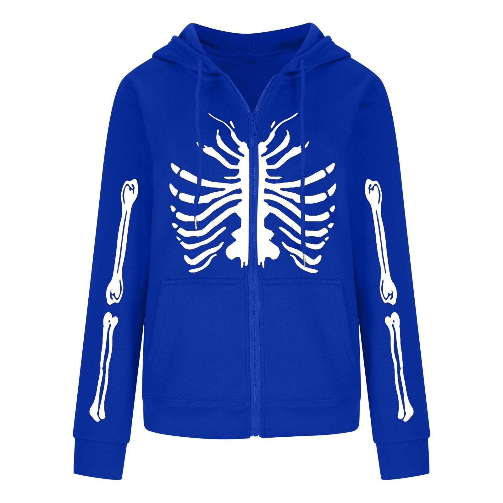 kamemir Halloween Mens Zip Up Hoodie Skeleton Graphic Print Oversized ...