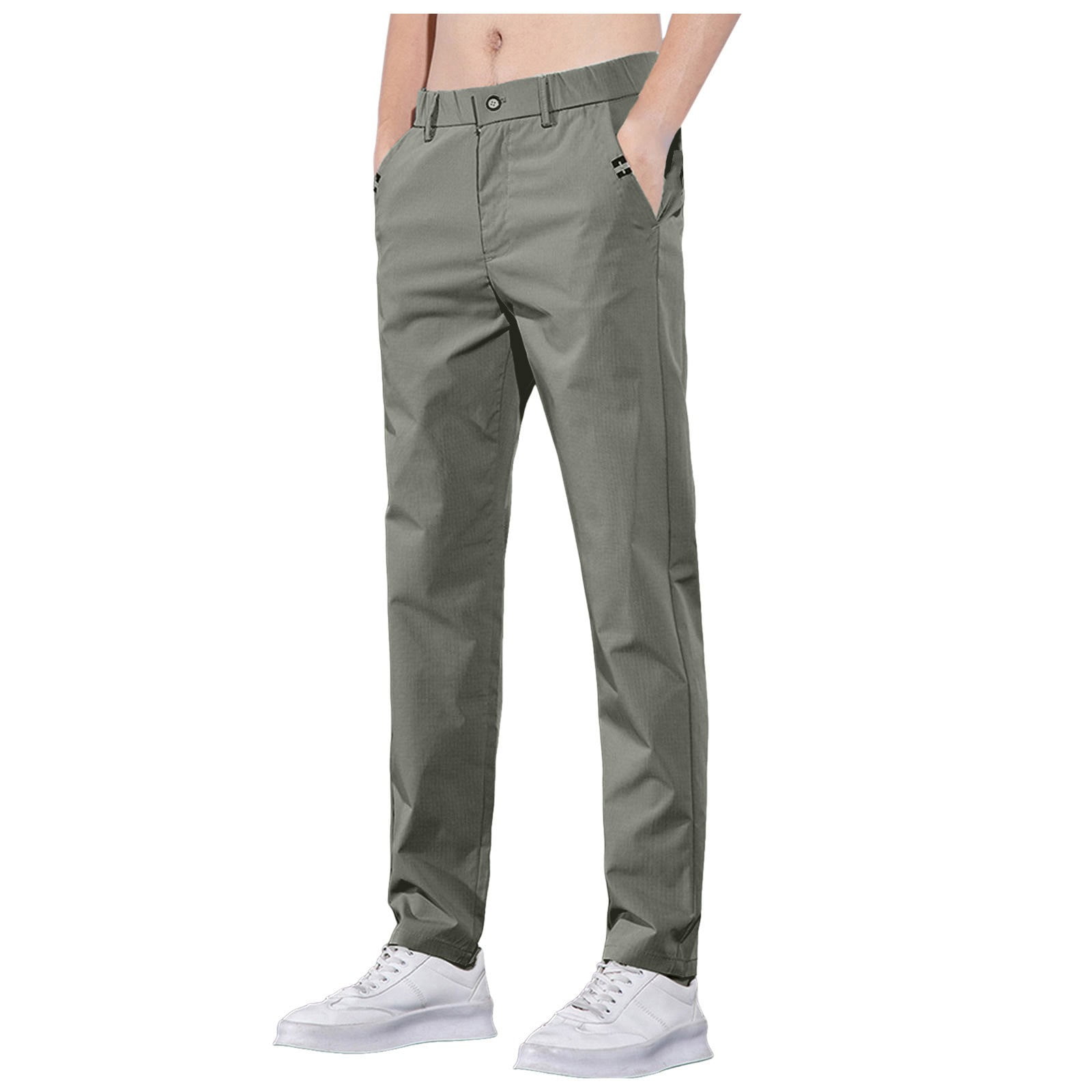 kamemir Mens Work Pants Men Casual Loose Fit Elastic Drawstring Waist ...