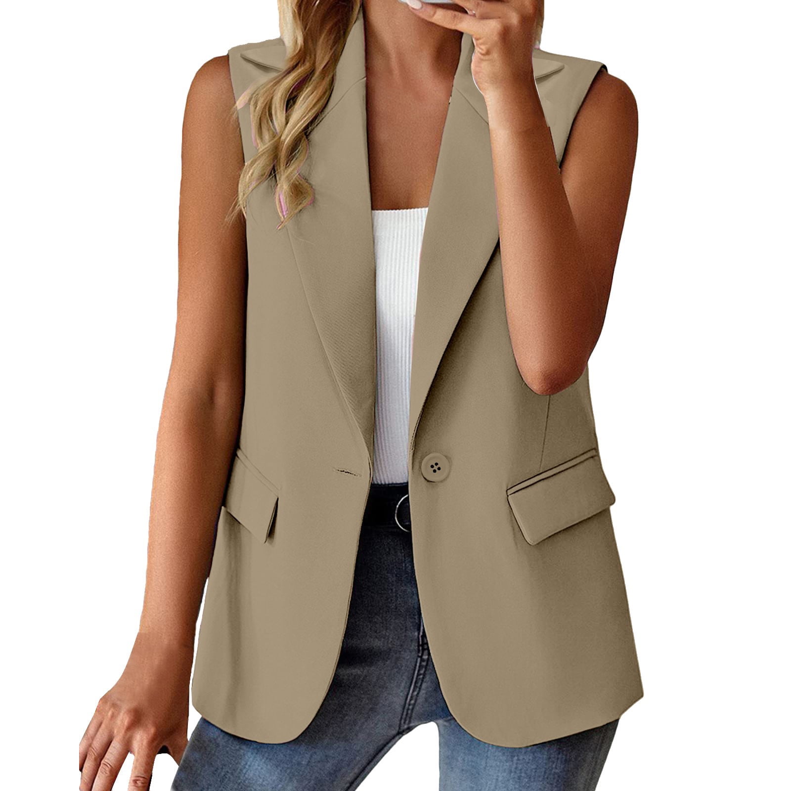 kamemir Sleeveless Blazers for Women Women's 2024 Fall Business Casual ...