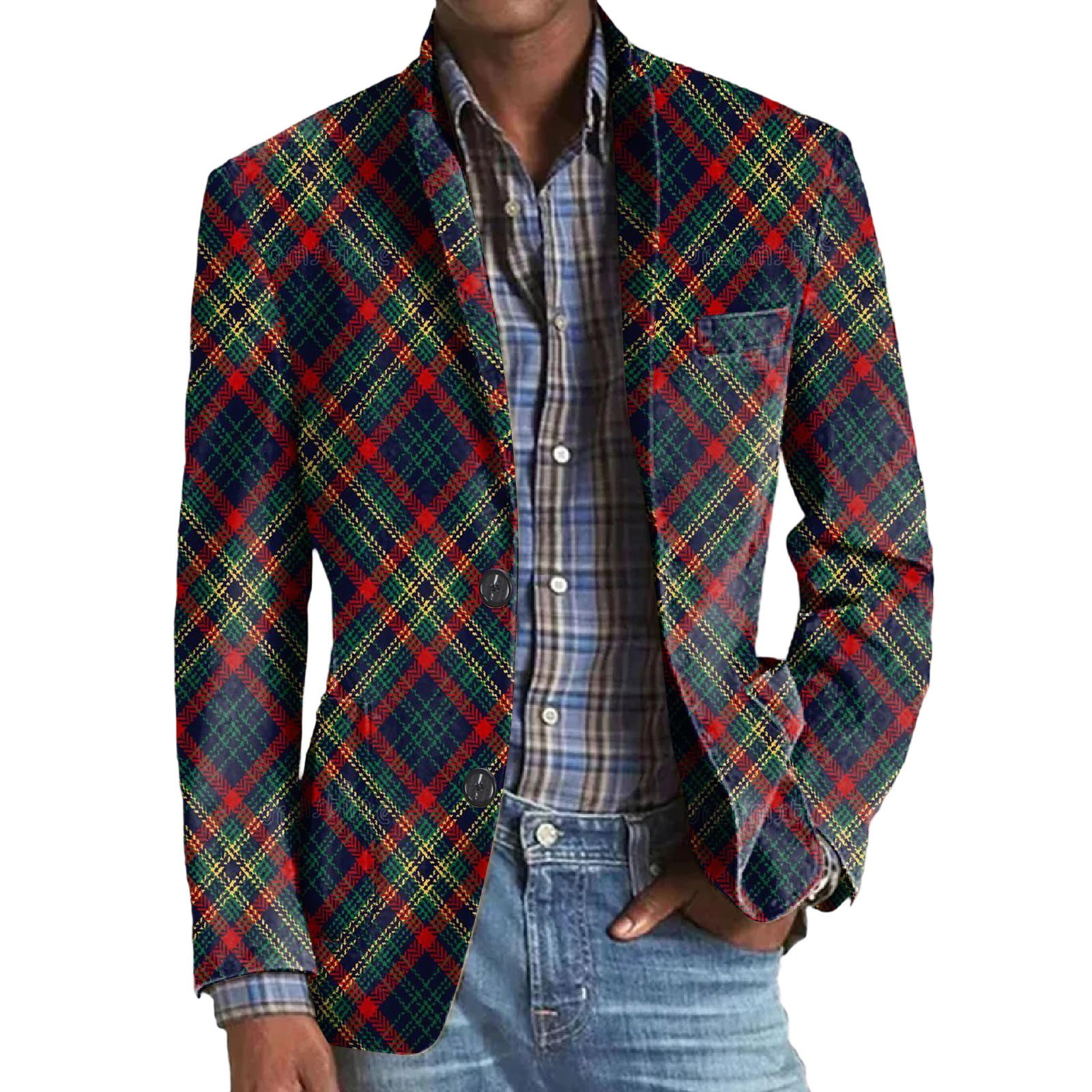 kamemir Slim Fit Suit Mens Casual Sport Coats Blazers Two Button Formal ...