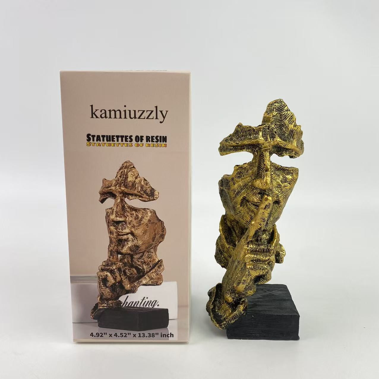 kamiuzzly Statuettes of resin,Thinker Statue - Silence is Gold Modern ...