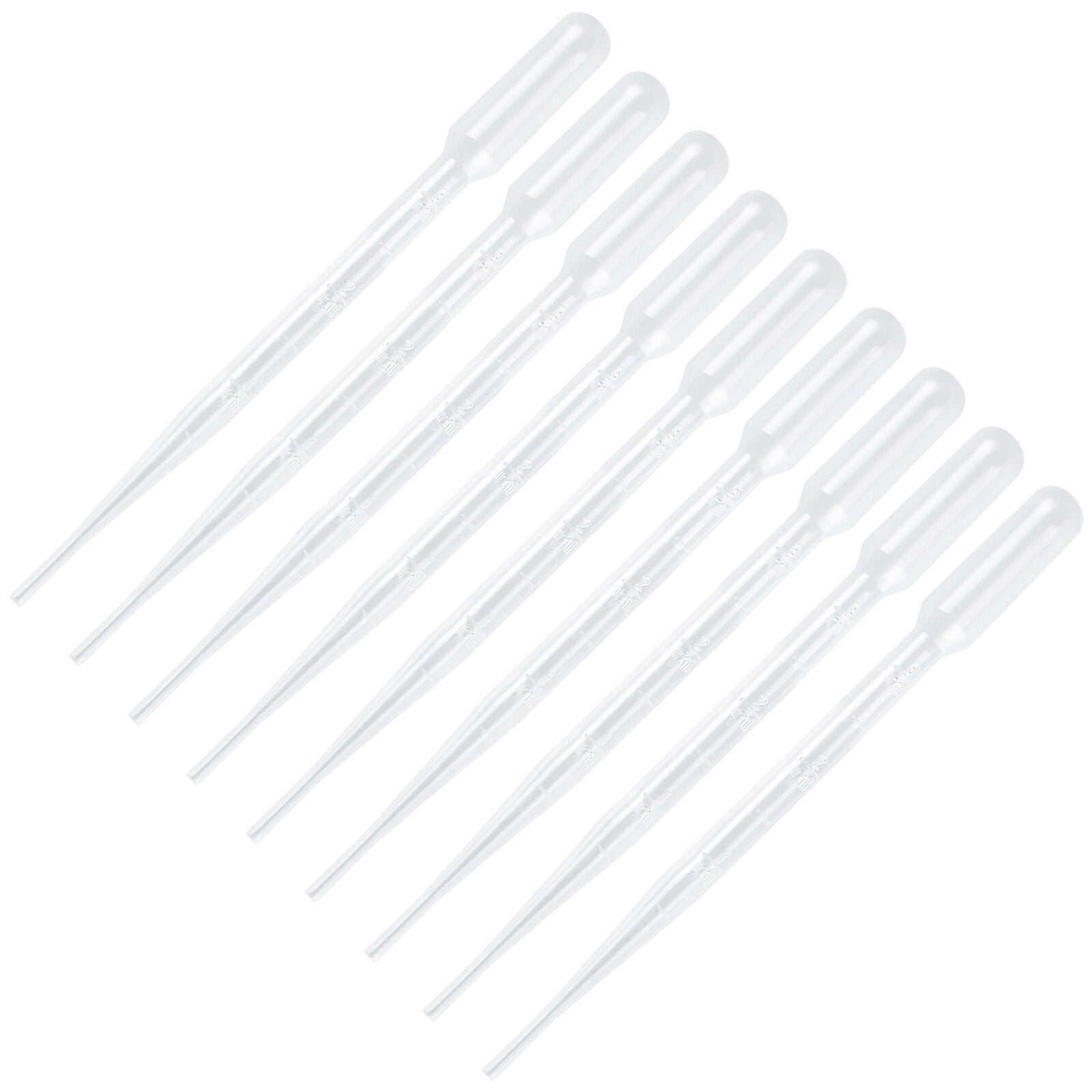 kanaroous 100PCS/Set 3ml Transparent Pipettes Disposable Safe Plastic ...