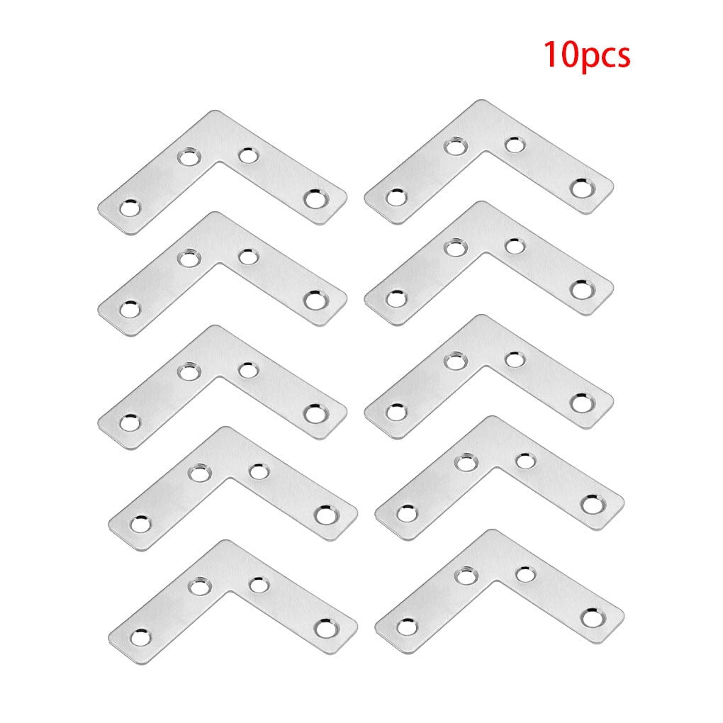 kanaroous 10pcs L Shaped Flat Plate Table Chair Corner Brace Stainless ...