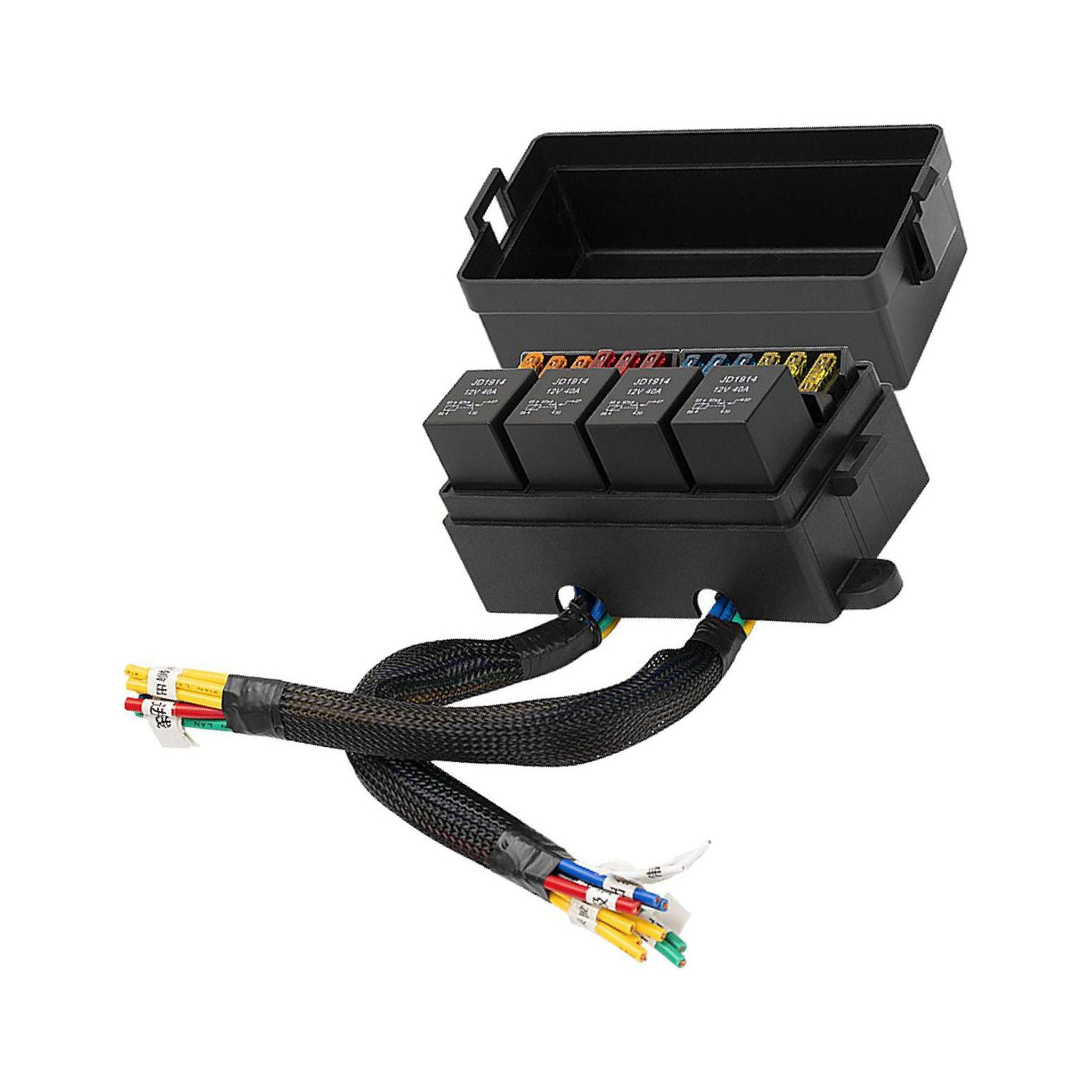 kanaroous 12-Way Fuse Relay Box Block Holder with Pre-Wired 5-Pin 40A ...
