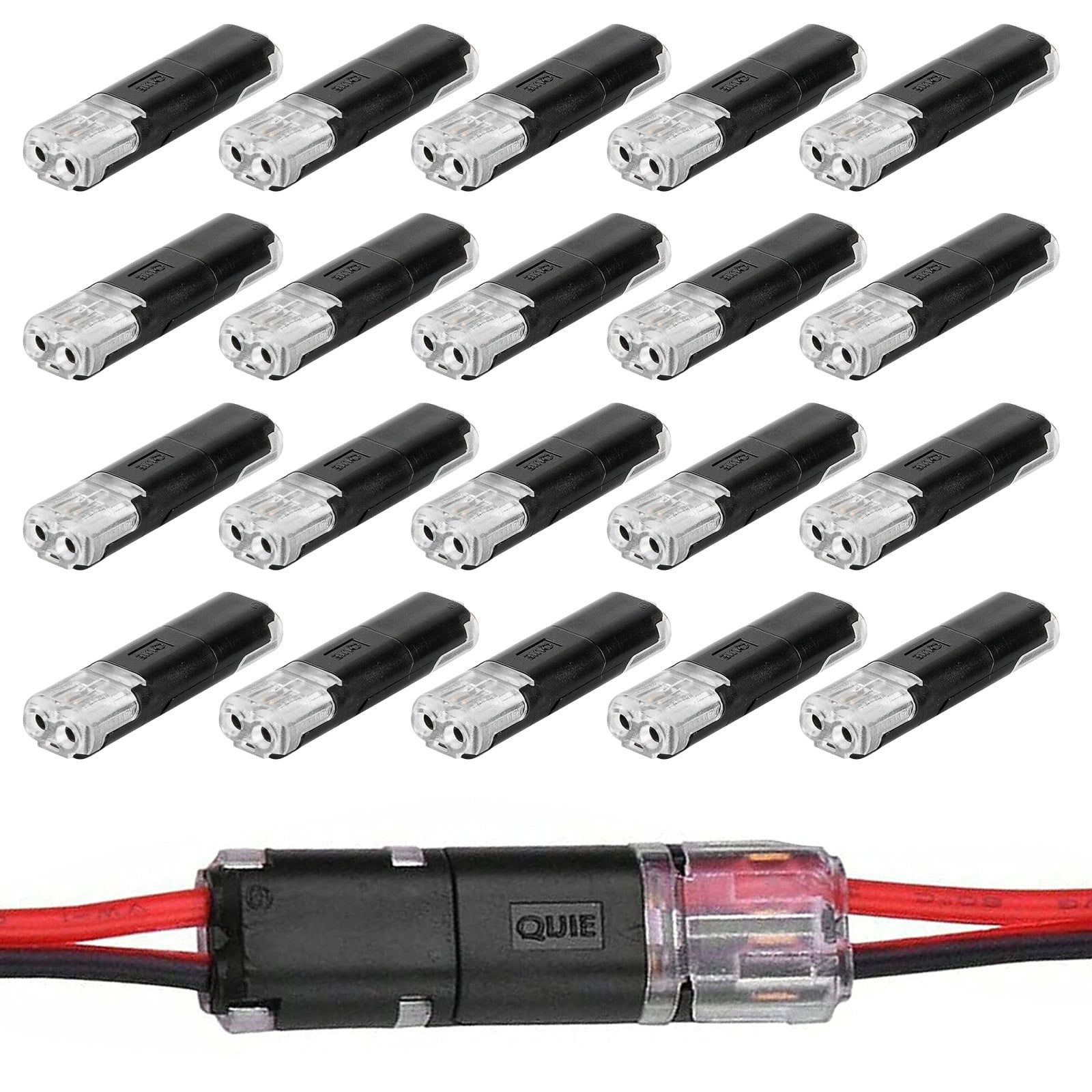 kanaroous 20pcs/set Connection 2 Pin Cable Connectors For Quick Wiring ...