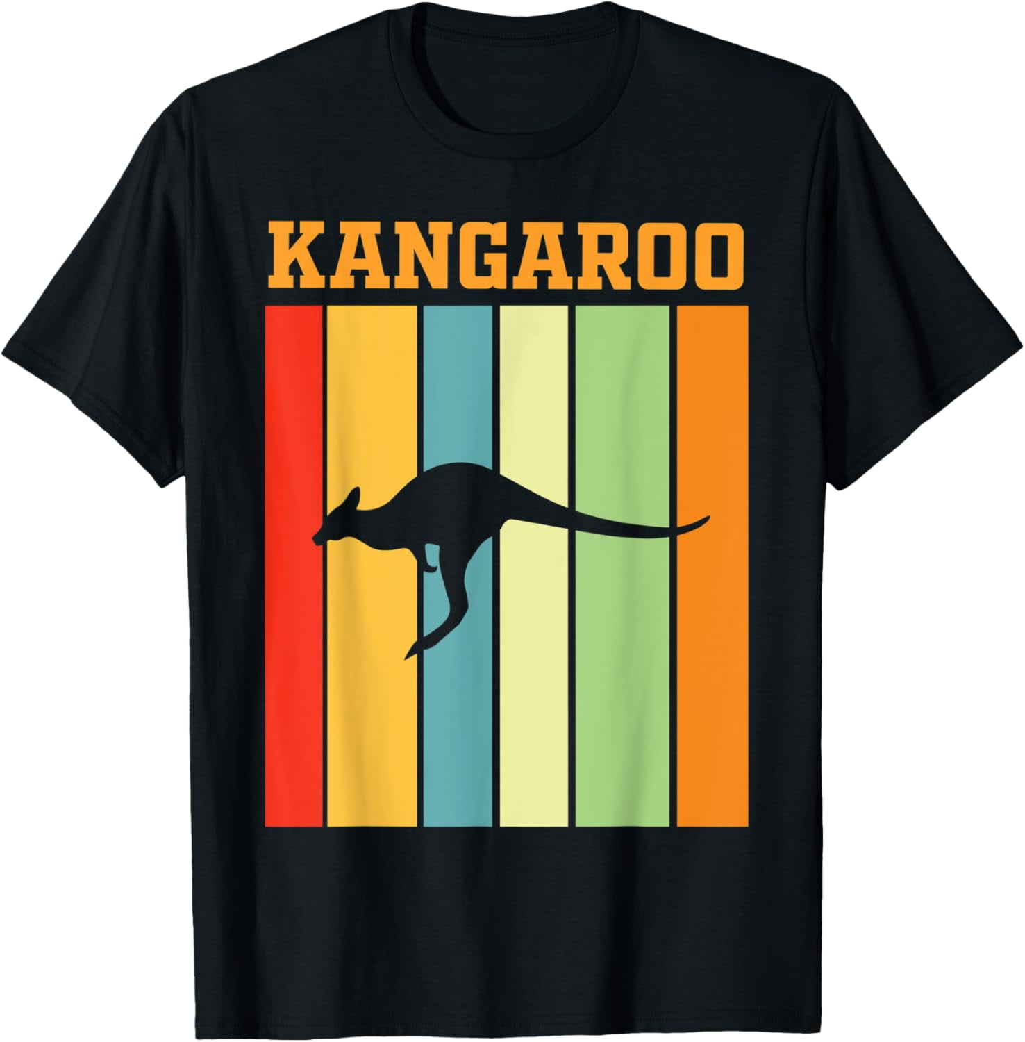 kangaroo Shadow silhouette in Retro Colors T-Shirt men and women can ...