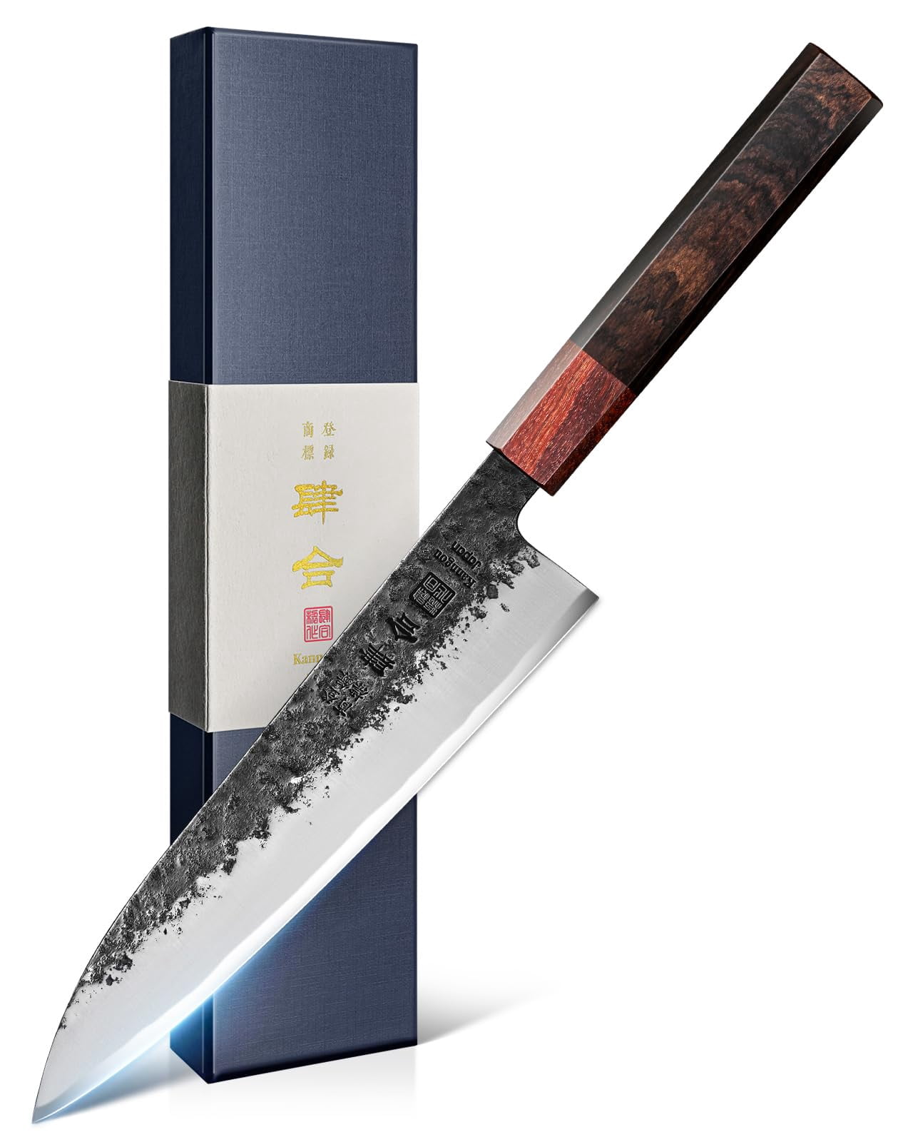 kanngou 8.27 Inch Japanese Chef Knife, 210MM Black Forged Japanese ...