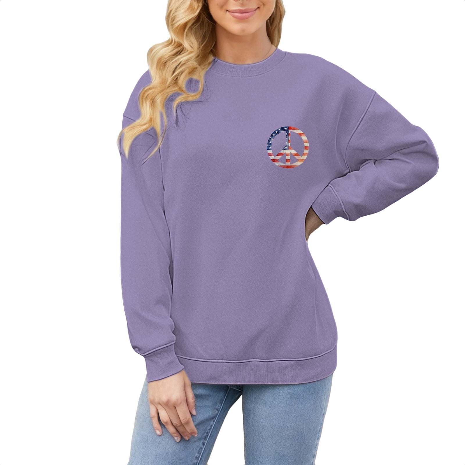 kaondbfi Hoodless Sweatshirts for Pretty Women Crewneck Long Sleeve ...