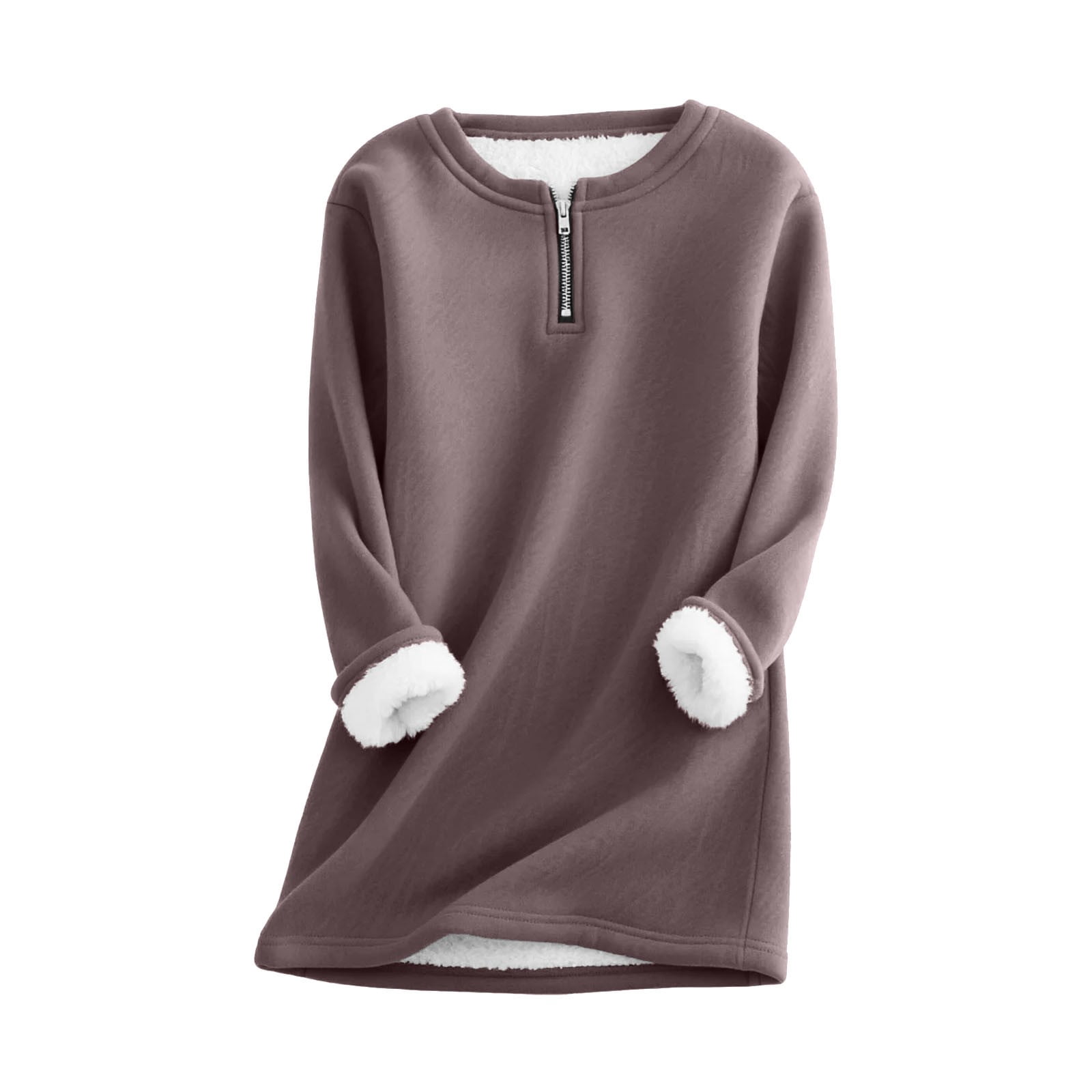 kaondbfi Plush Jackets for Elegant Women 1/4 Zip Pullover Thermal ...