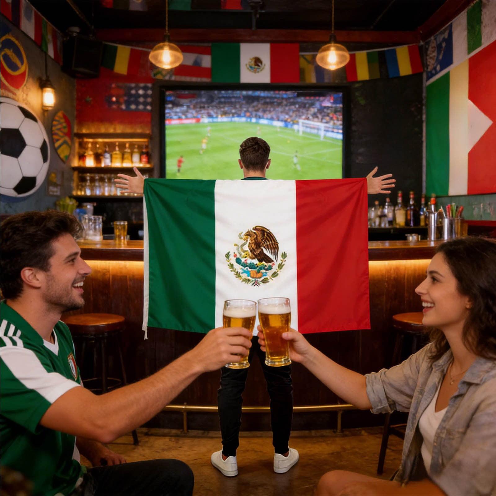 karymi 2026 World Cup Football Fan Shawl Cape Flag Cloak 59x35 Inch ...