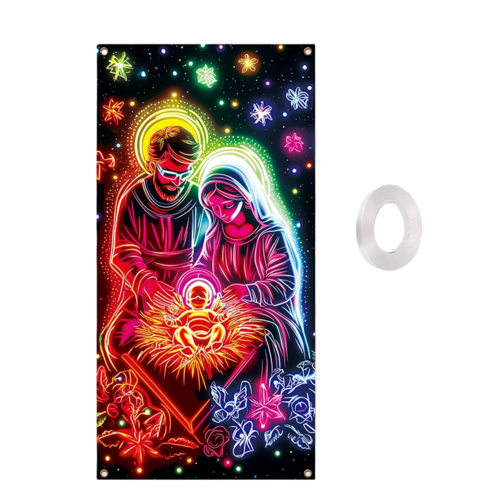 karymi Christmas Fluorescent Door Curtain Background PVC Glow in Dark ...